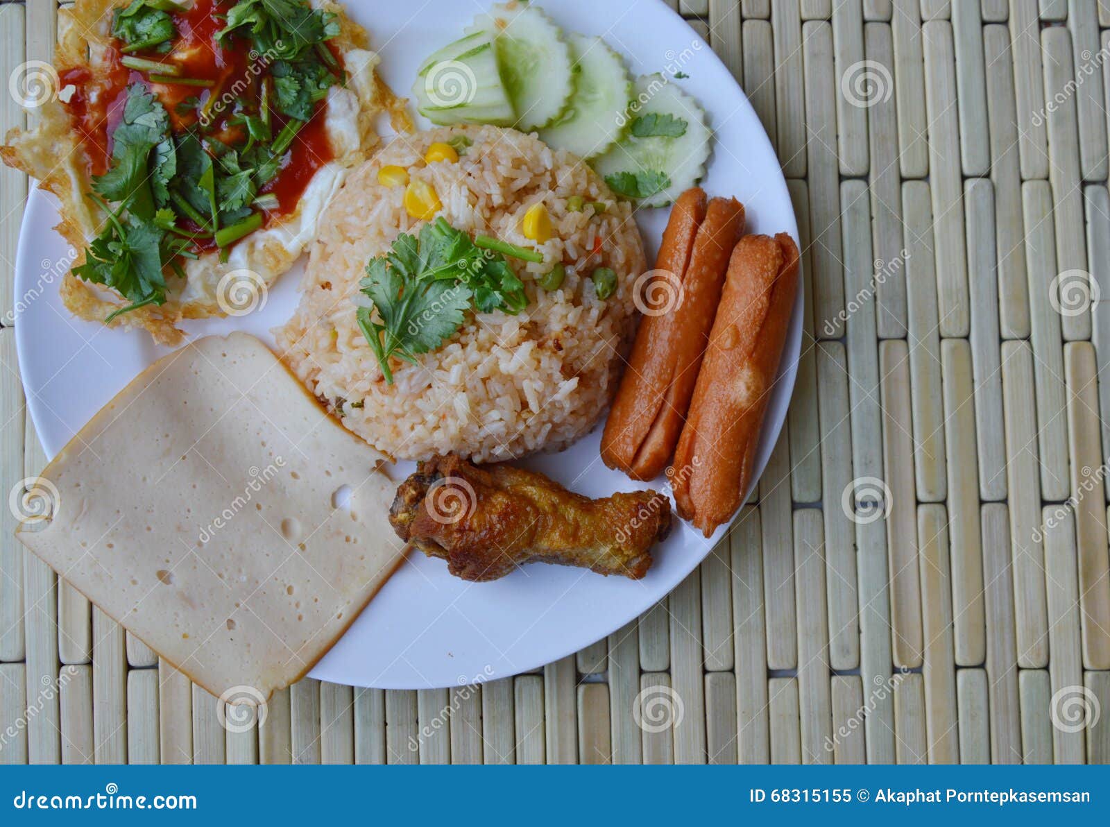 Fried Rice Eat Sausage Chicken Bologna Egg Photos - Free & Royalty-Free ...