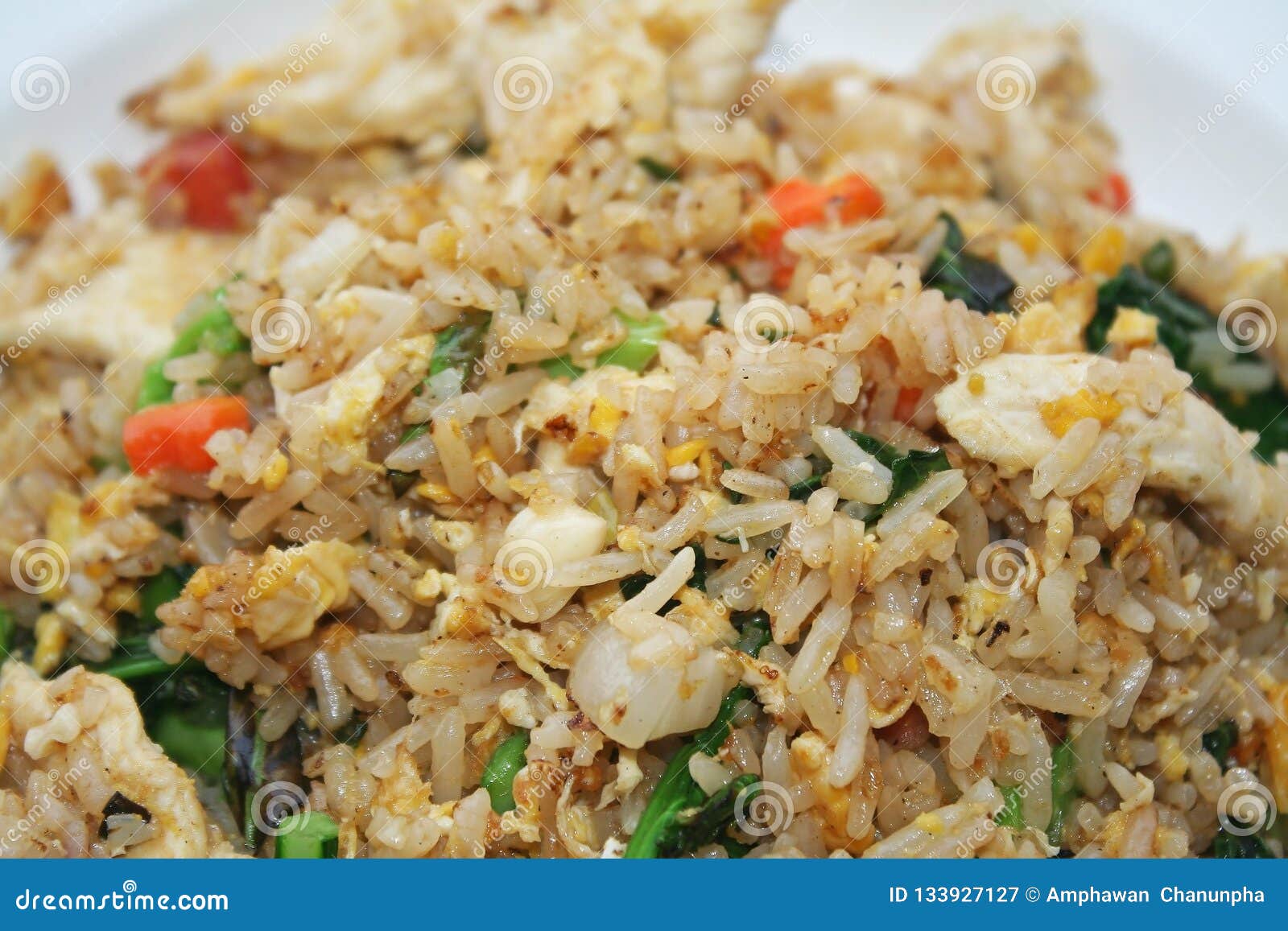 Fried rice with egg stock image. Image of brown, breakfast - 133927127