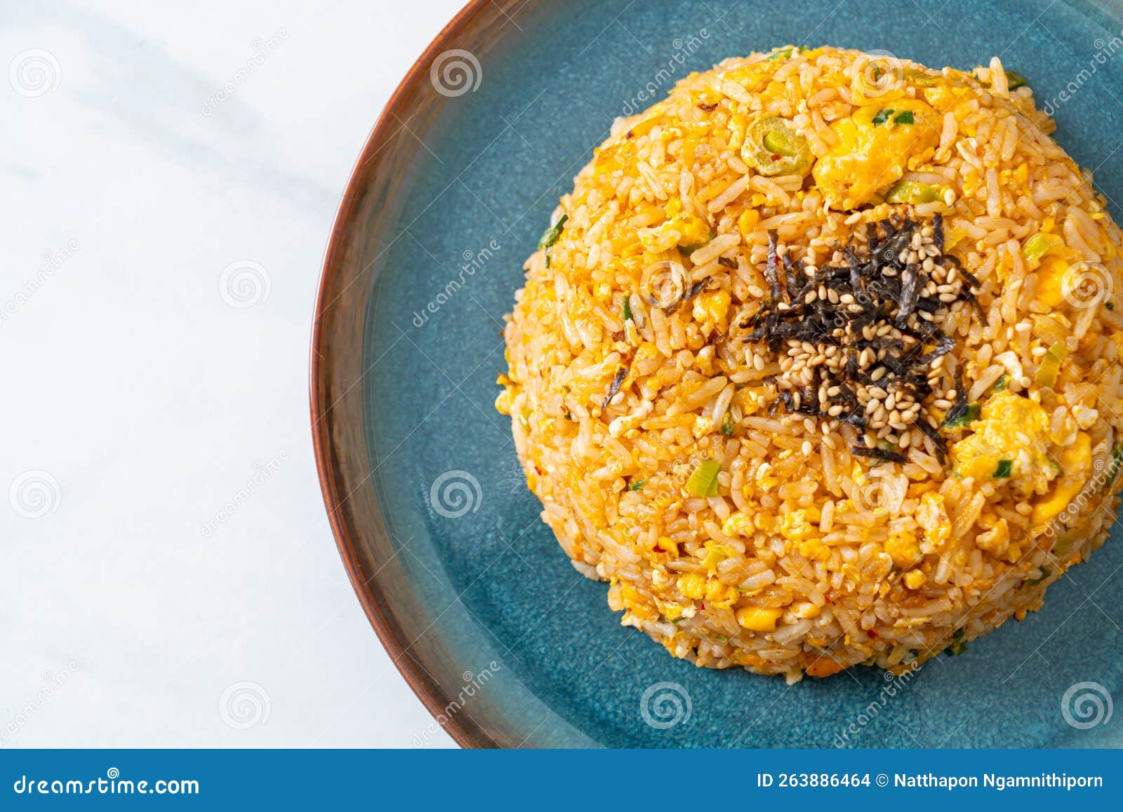Fried Rice with Egg in Korean Style Stock Photo - Image of kimchi ...