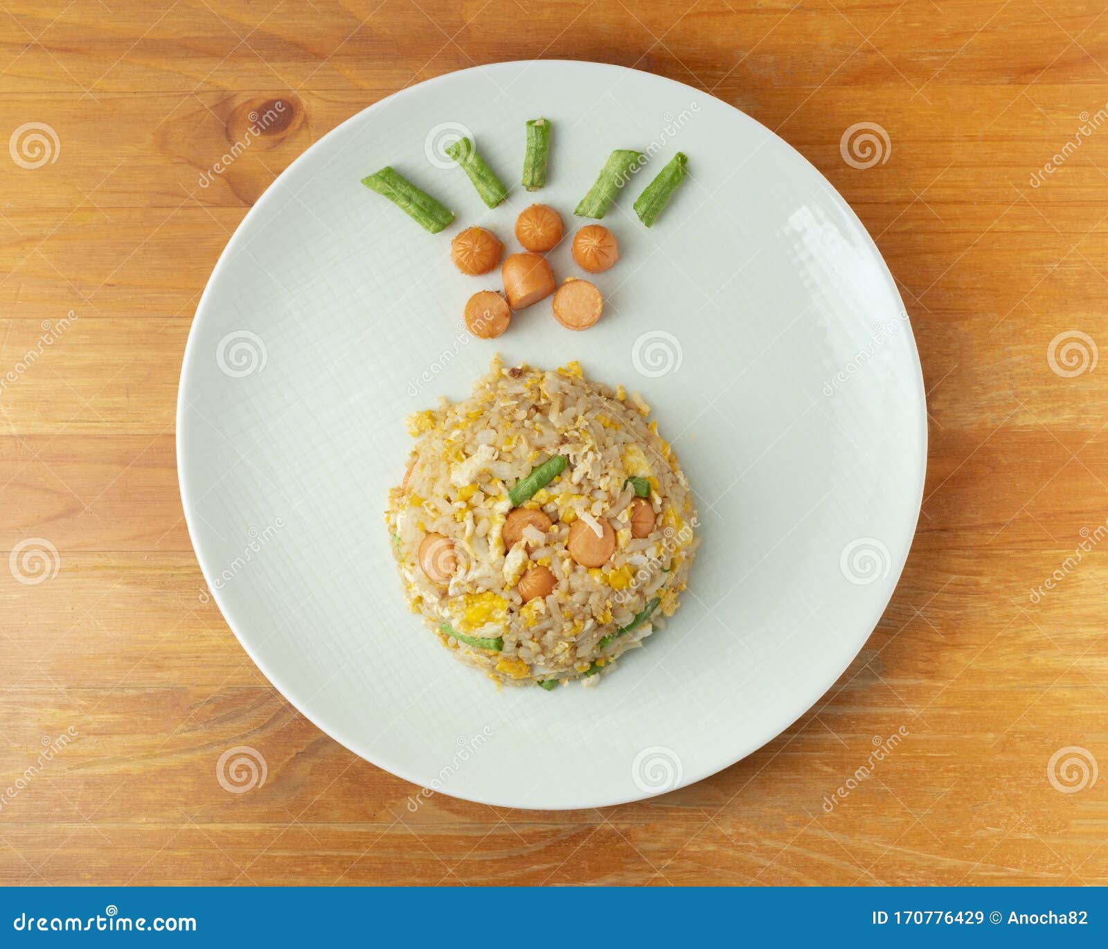 Fried Rice Egg Lentils Hot Dog. Stock Image - Image of beauty, food ...
