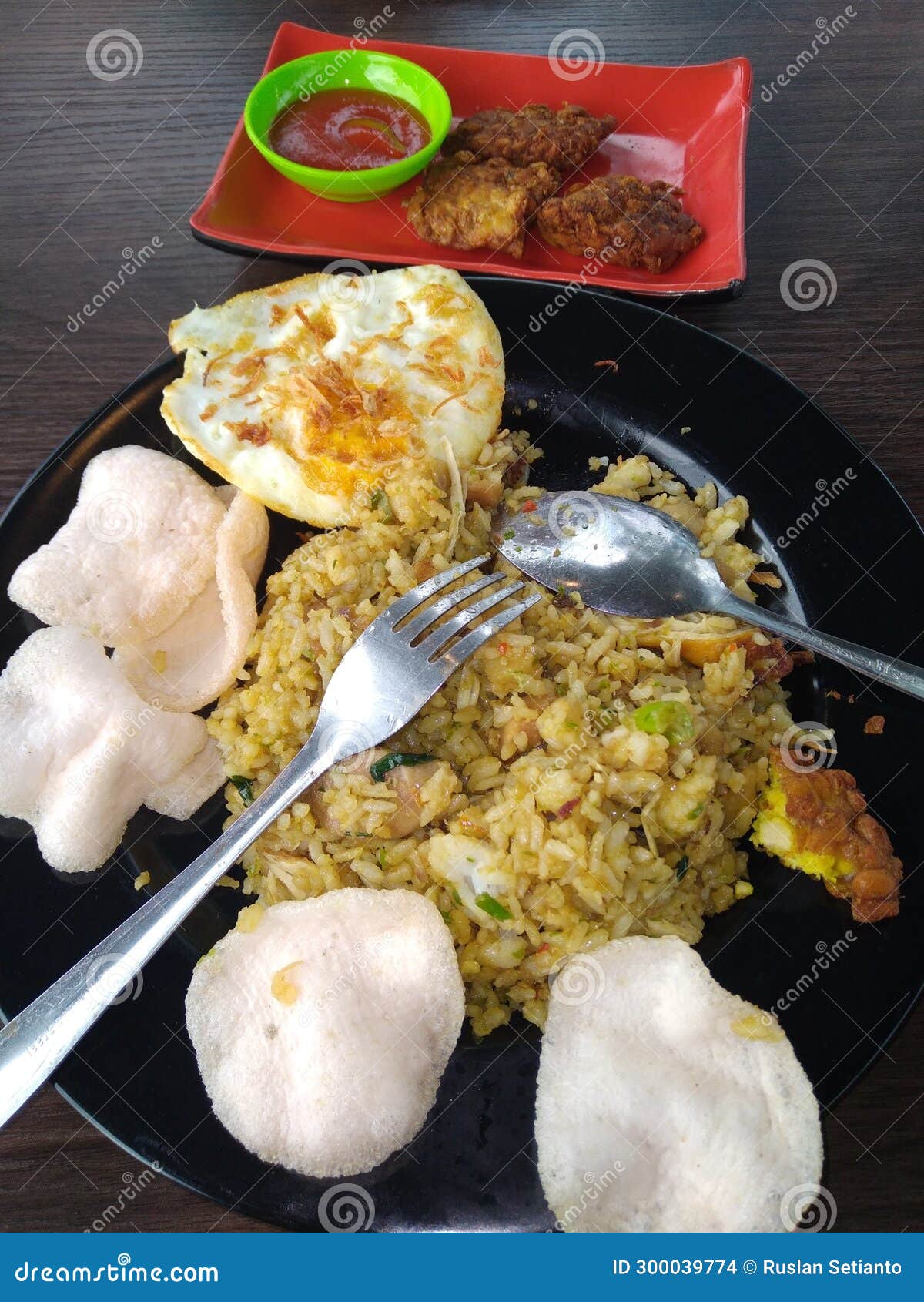 Fried Rice, the Famous Breakfast in Indonesia Stock Photo - Image of ...