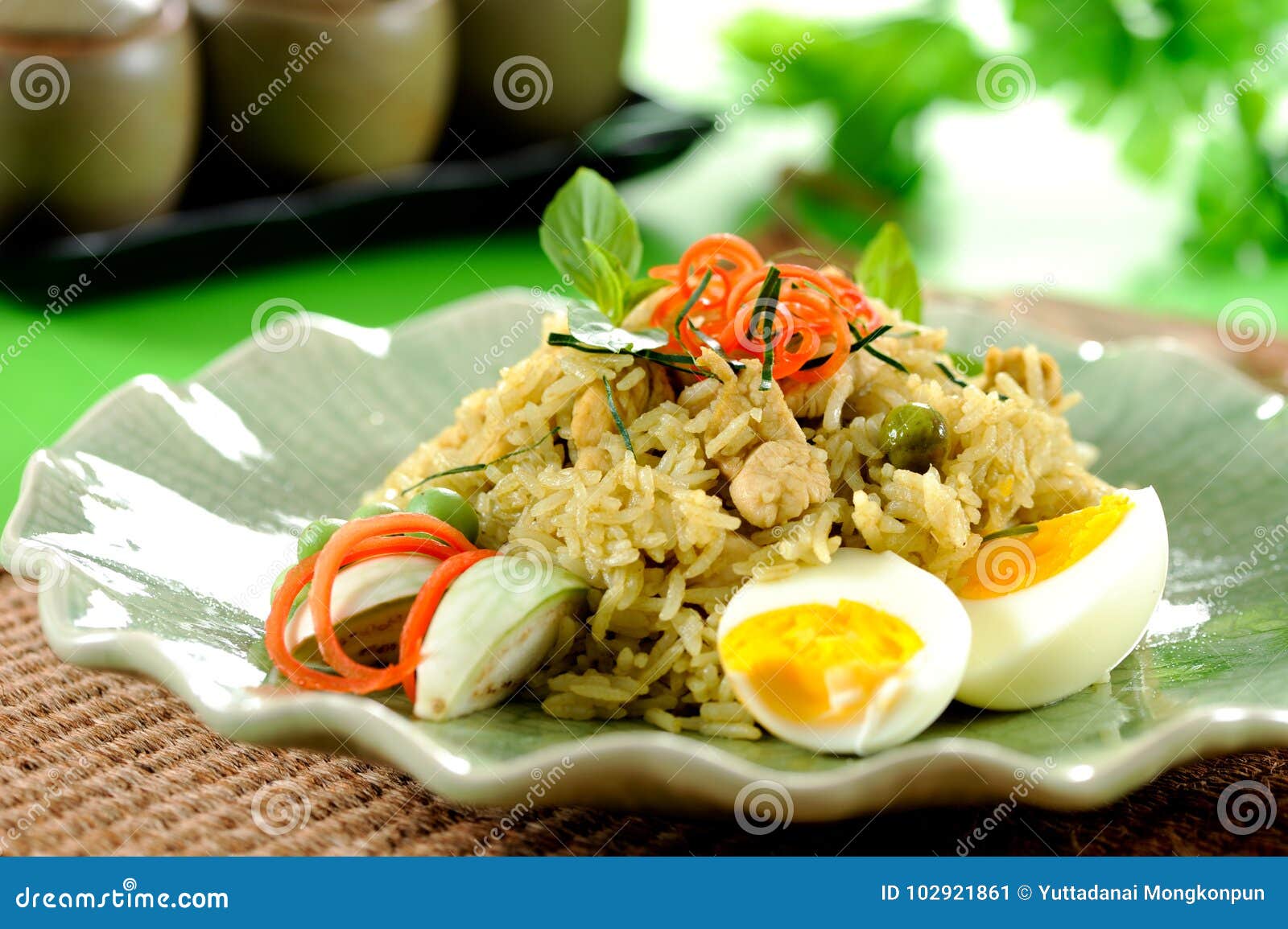 Fried Rice with Green Curry Stock Image - Image of green, fried: 102921861