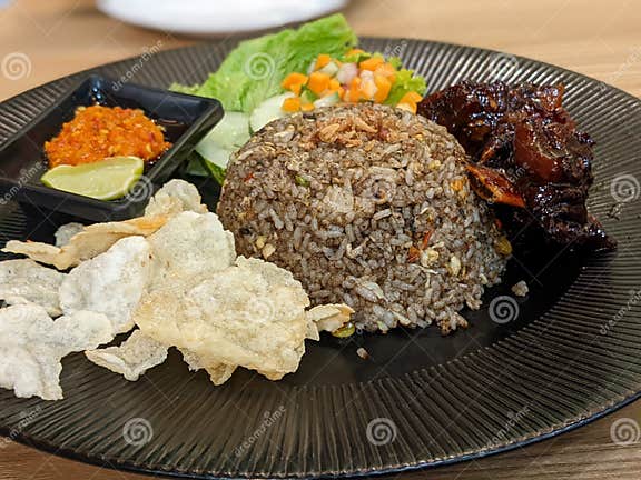 Fried Rice with Grilled Ribs Stock Photo - Image of dish, restaurant ...