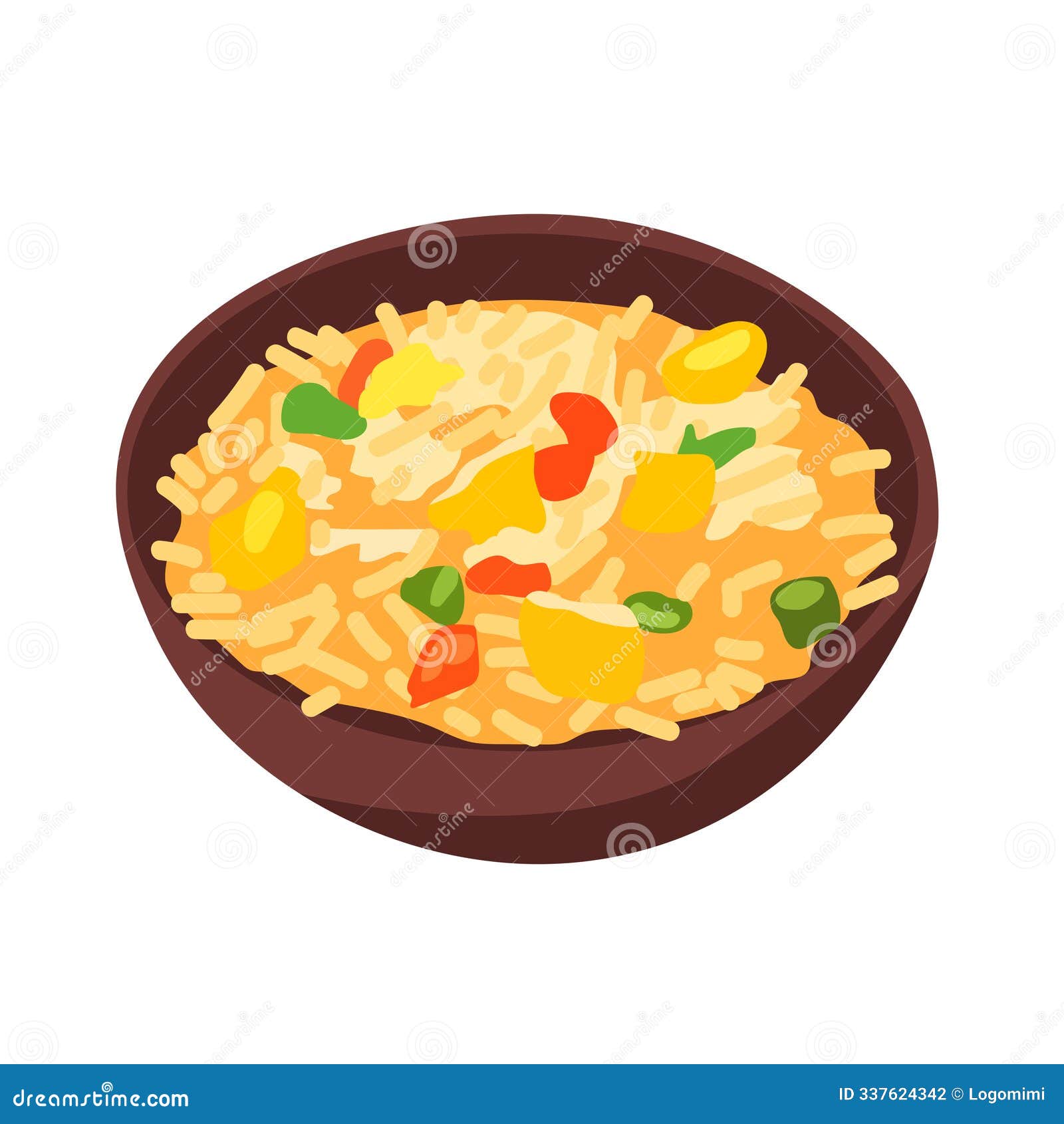 Fried Rice or Grilled Rice Vector Illustration Stock Vector ...