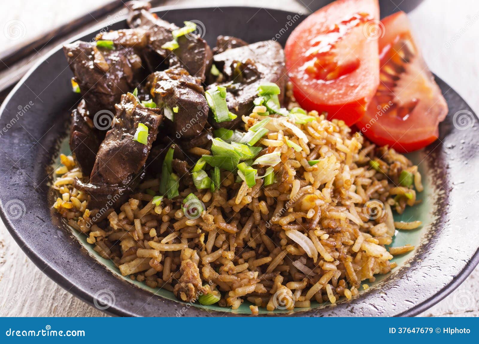 Fried Rice with Liver stock image. Image of chinese, basmati - 37647679
