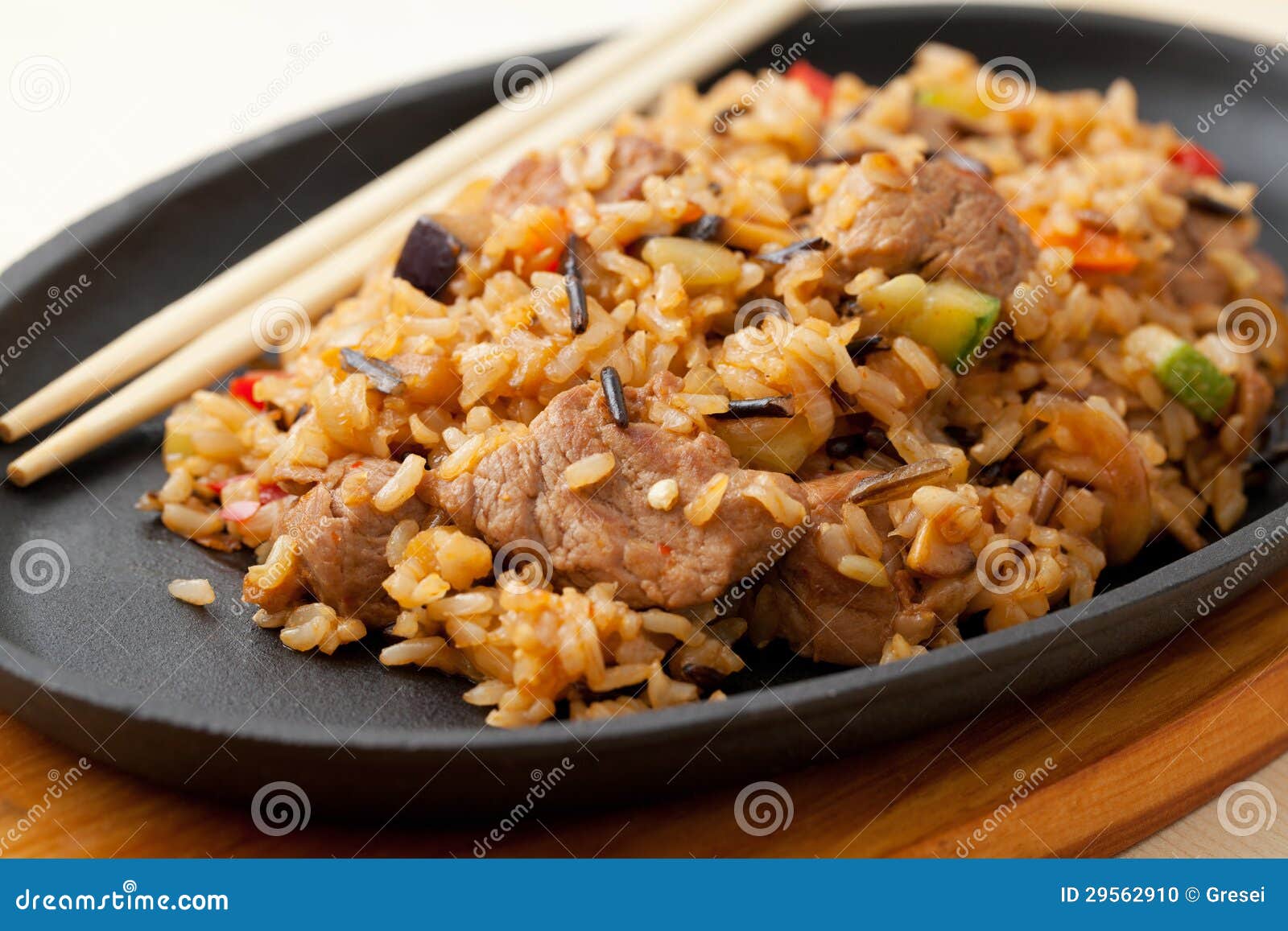 Fried Rice with meat stock photo. Image of japanese, prepared - 29562910