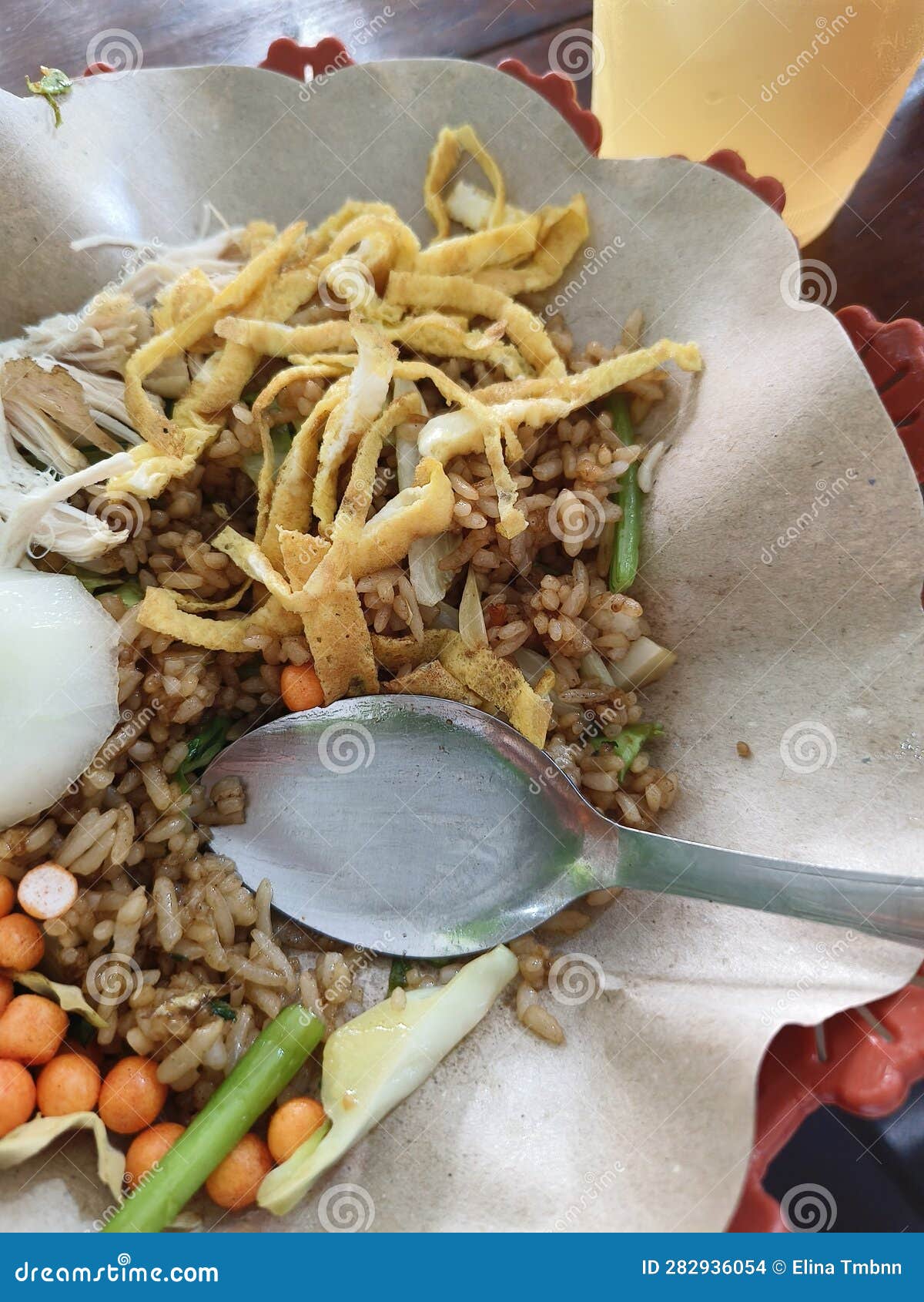 Fried rice menu in canteen stock photo. Image of meat - 282936054