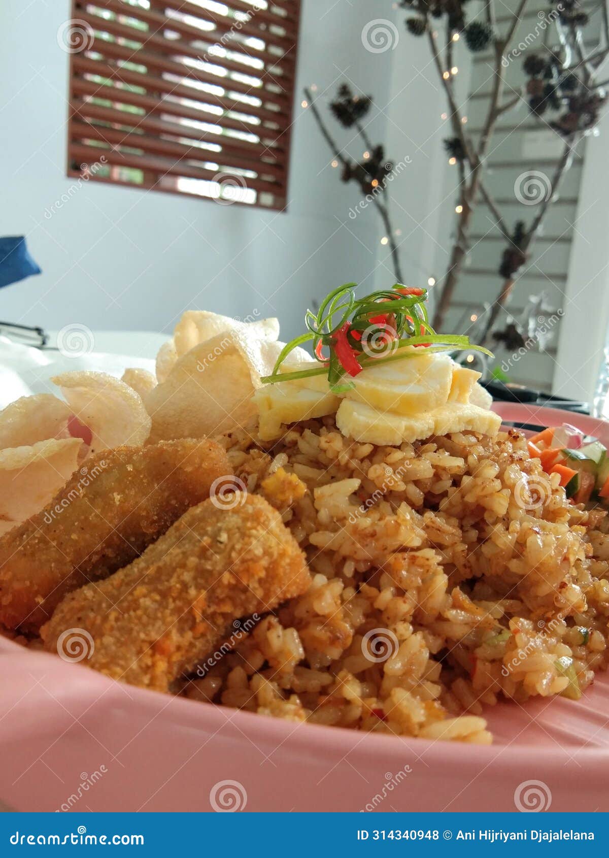 Fried Rice & X22;Nasi Goreng& X22; and Nugget Stock Photo - Image of ...