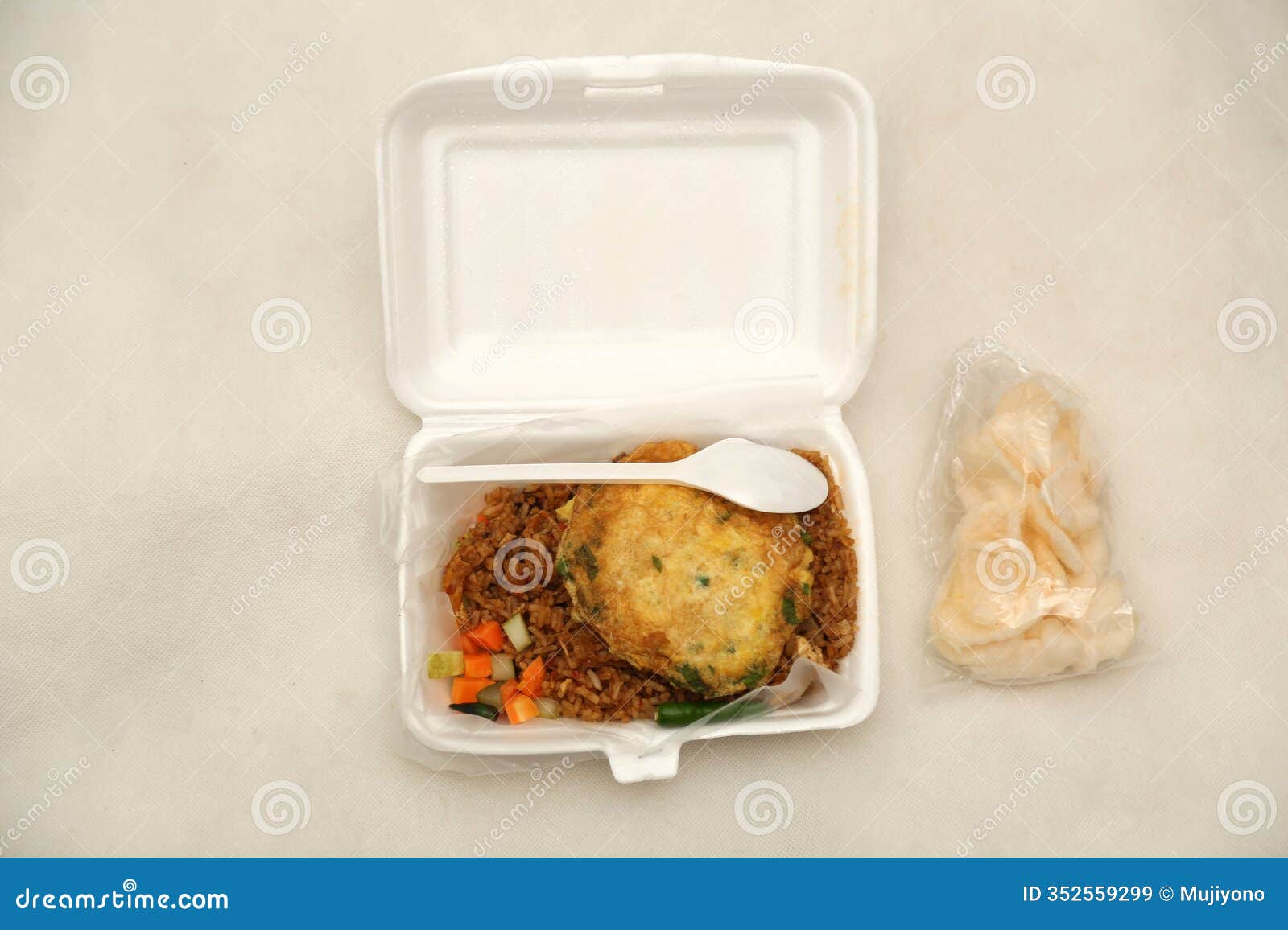 Fried Rice Package in a White Box Stock Image - Image of brunch, dish ...