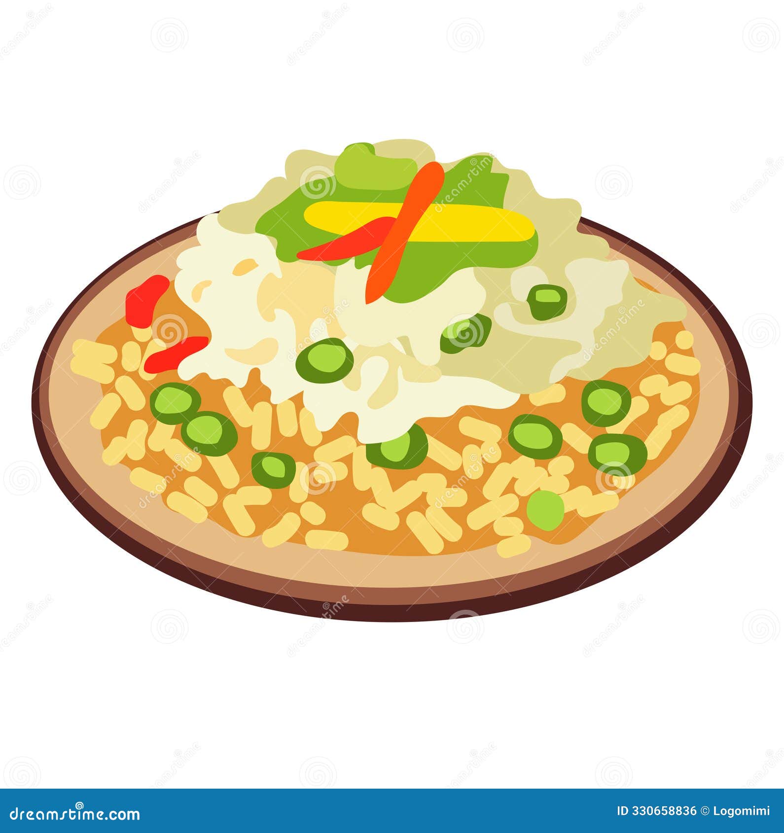 Fried Rice with Peas Vegetable and Egg, Nasi Goreng or Fried Rice ...