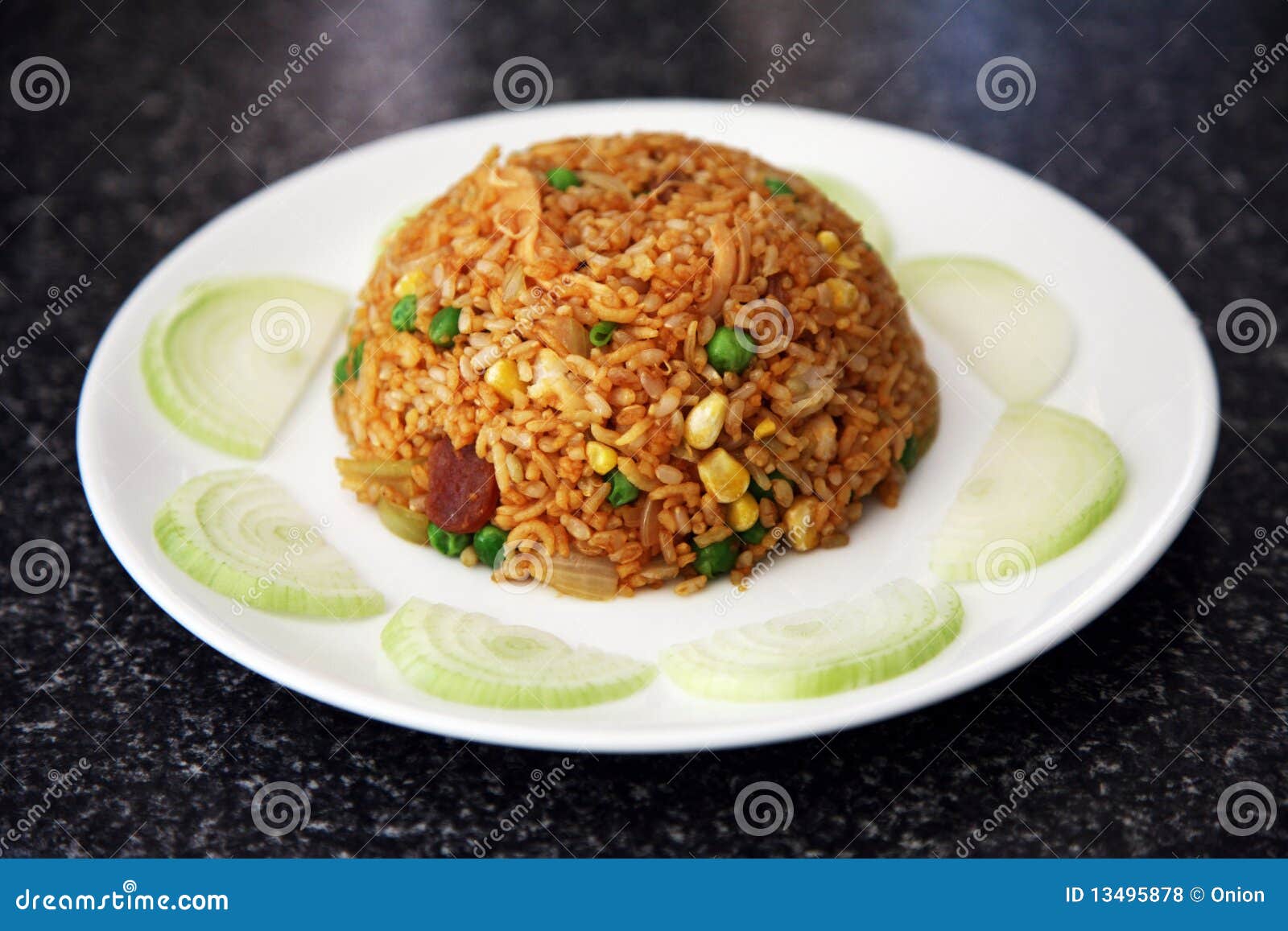 Fried rice on a plate stock photo. Image of healthy, asia - 13495878