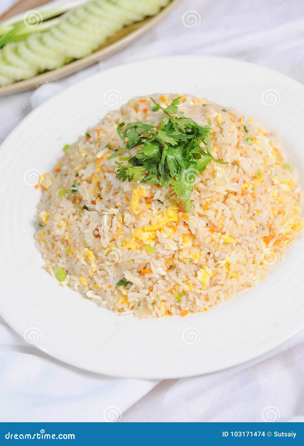 Fried rice on plate stock photo. Image of fresh, cooking - 103171474