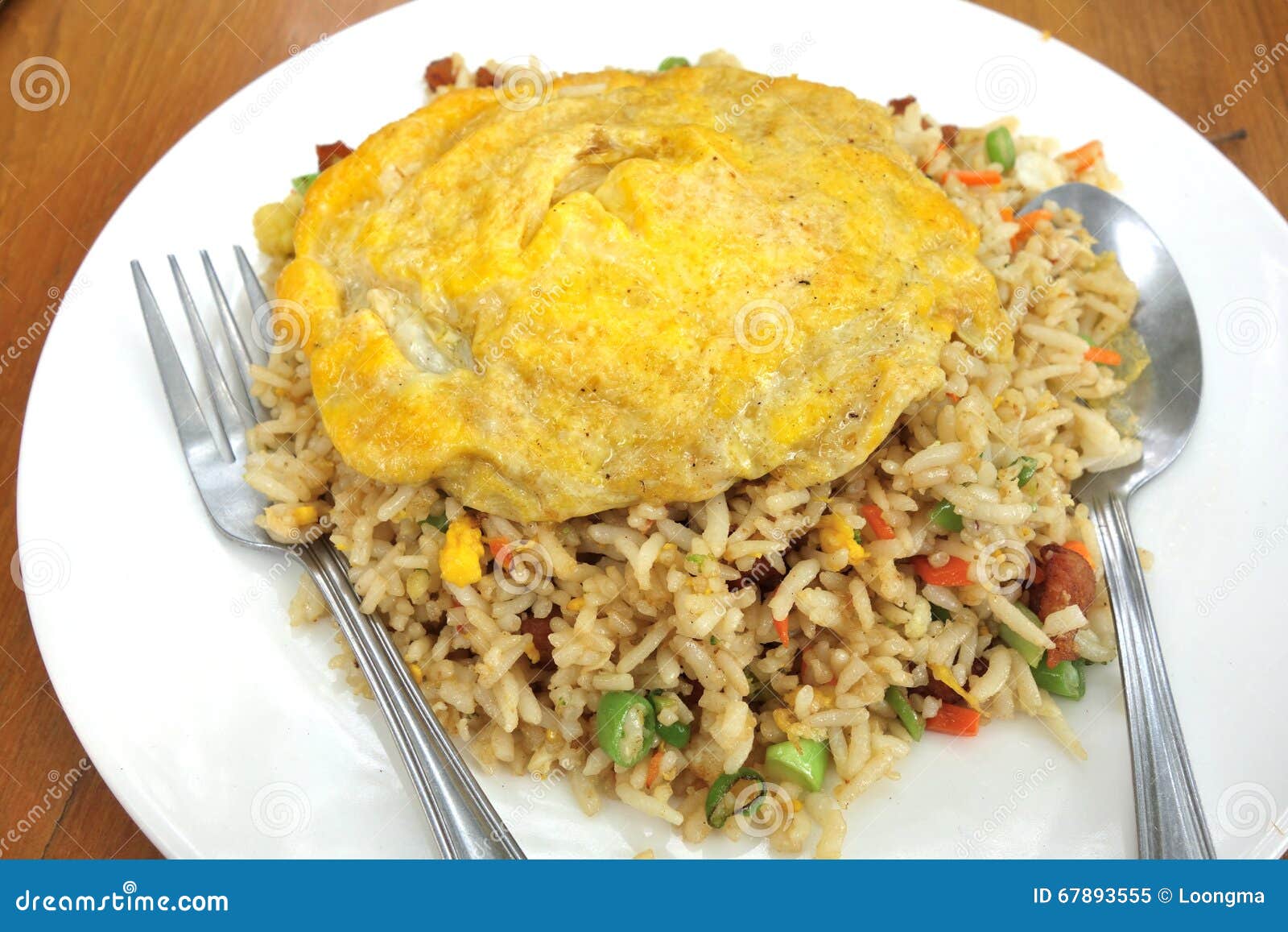 Fried Rice stock image. Image of fork, asian, cooking - 67893555