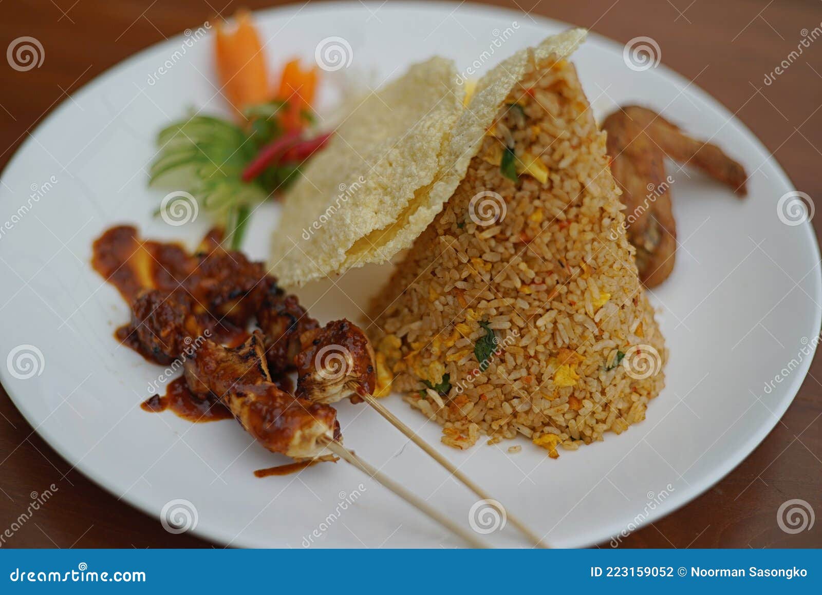 Fried Rice in Plate on Table in Restaurant Stock Photo - Image of food ...