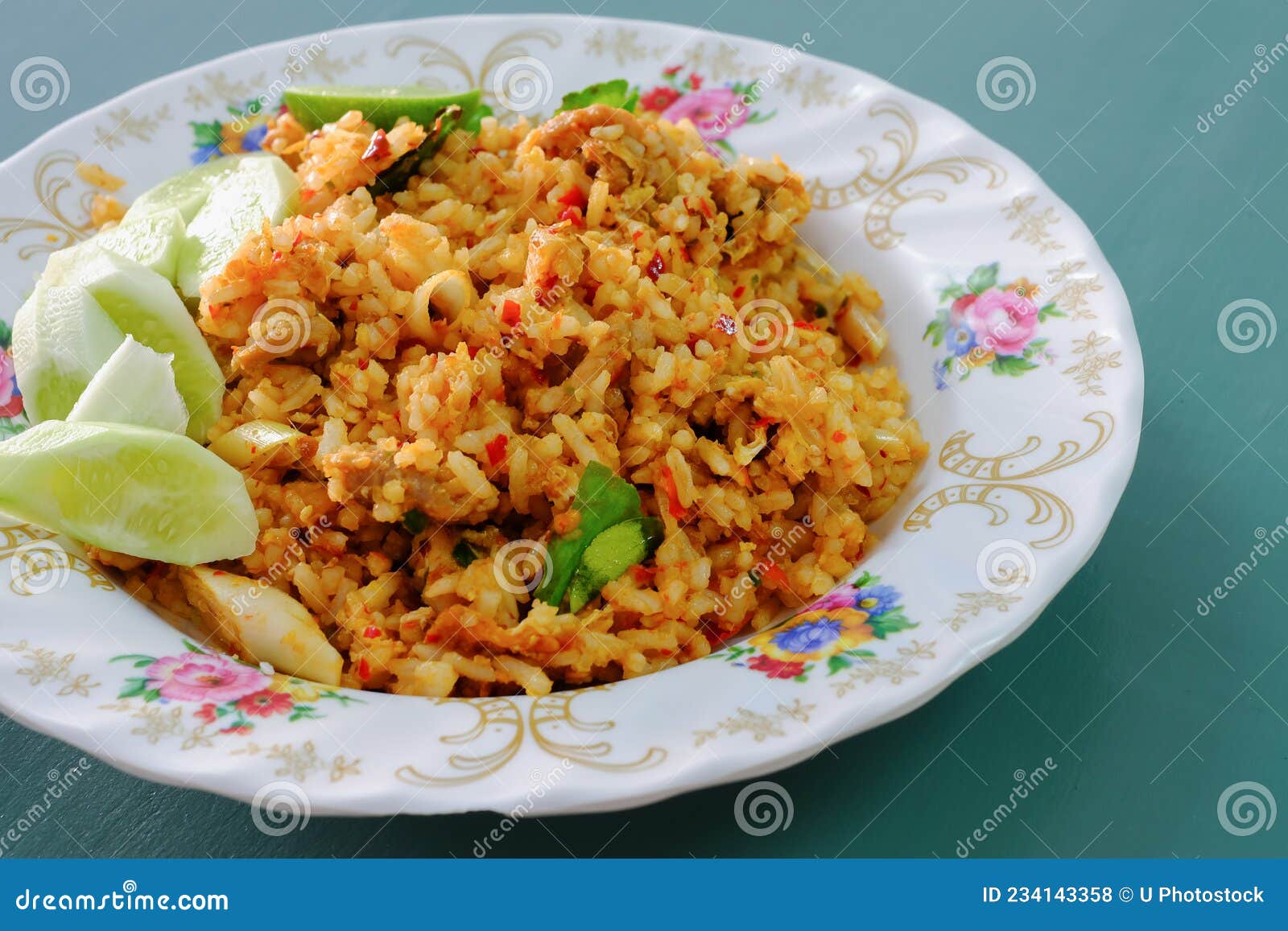 Fried Rice with Pock Tom Yum Stock Photo - Image of dinner, slice ...