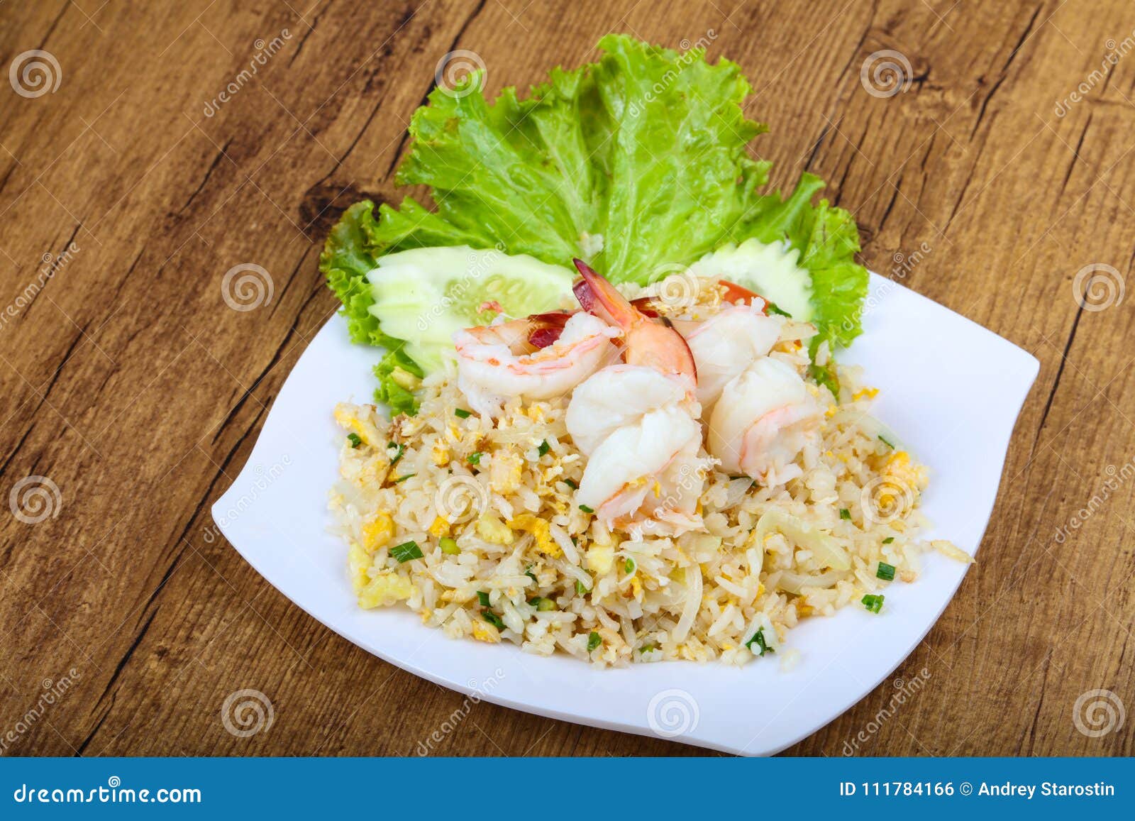 Fried rice with prawn stock photo. Image of savory, dish - 111784166
