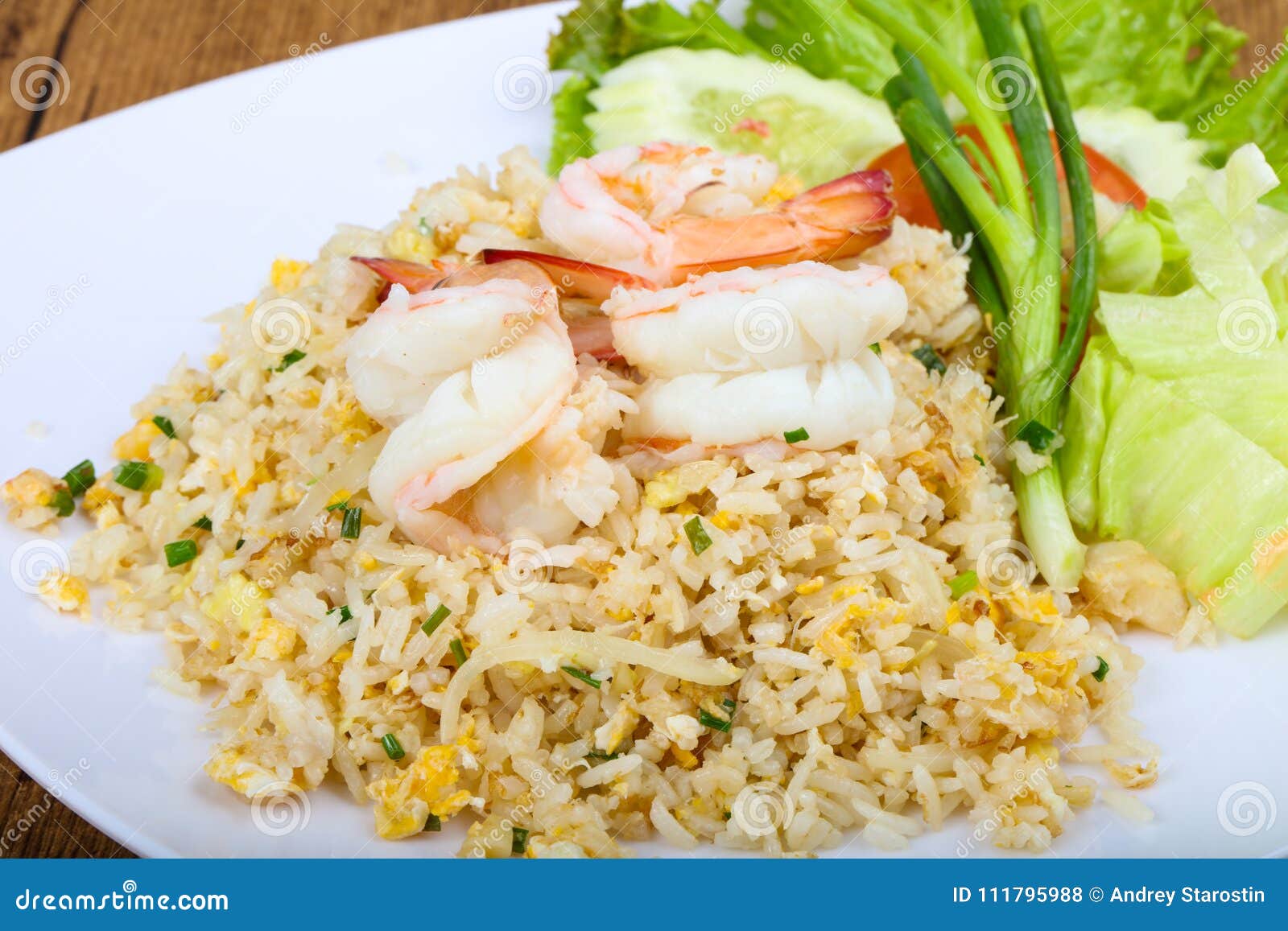 Fried rice with prawn stock photo. Image of tasty, chinese - 111795988