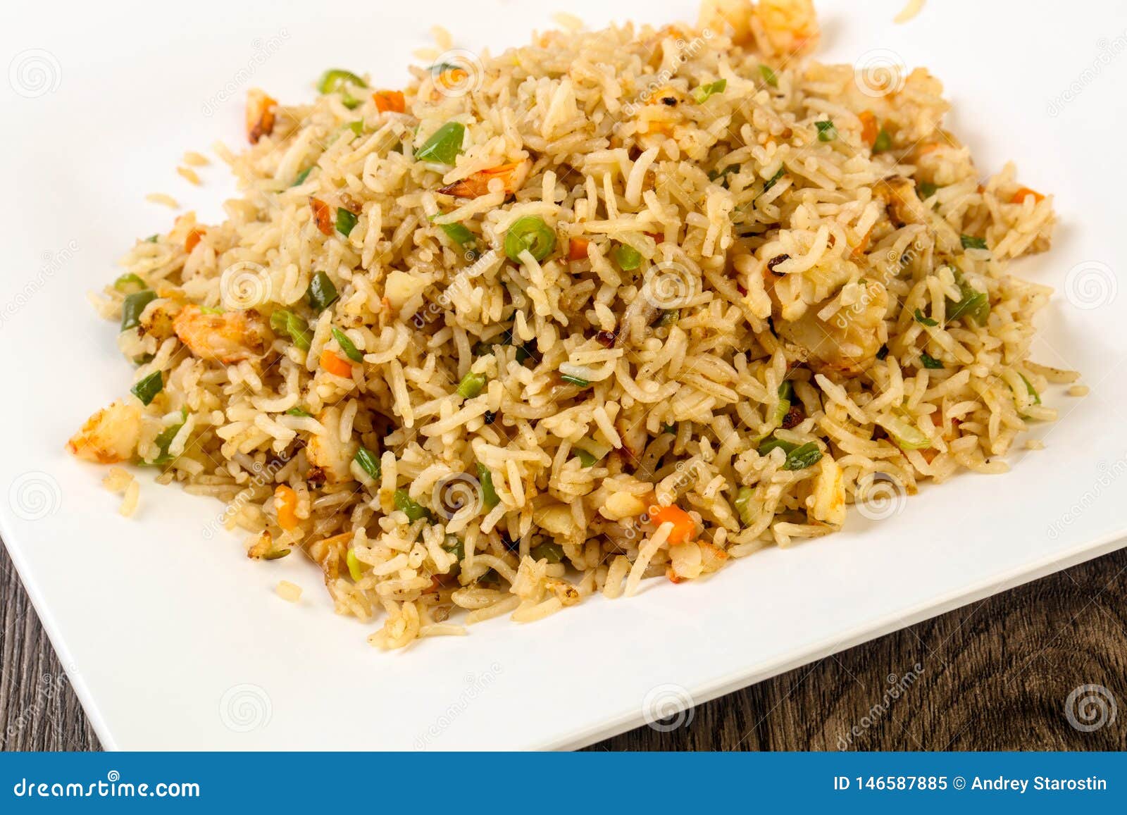 Fried rice with prawn stock image. Image of quick, food - 146587885