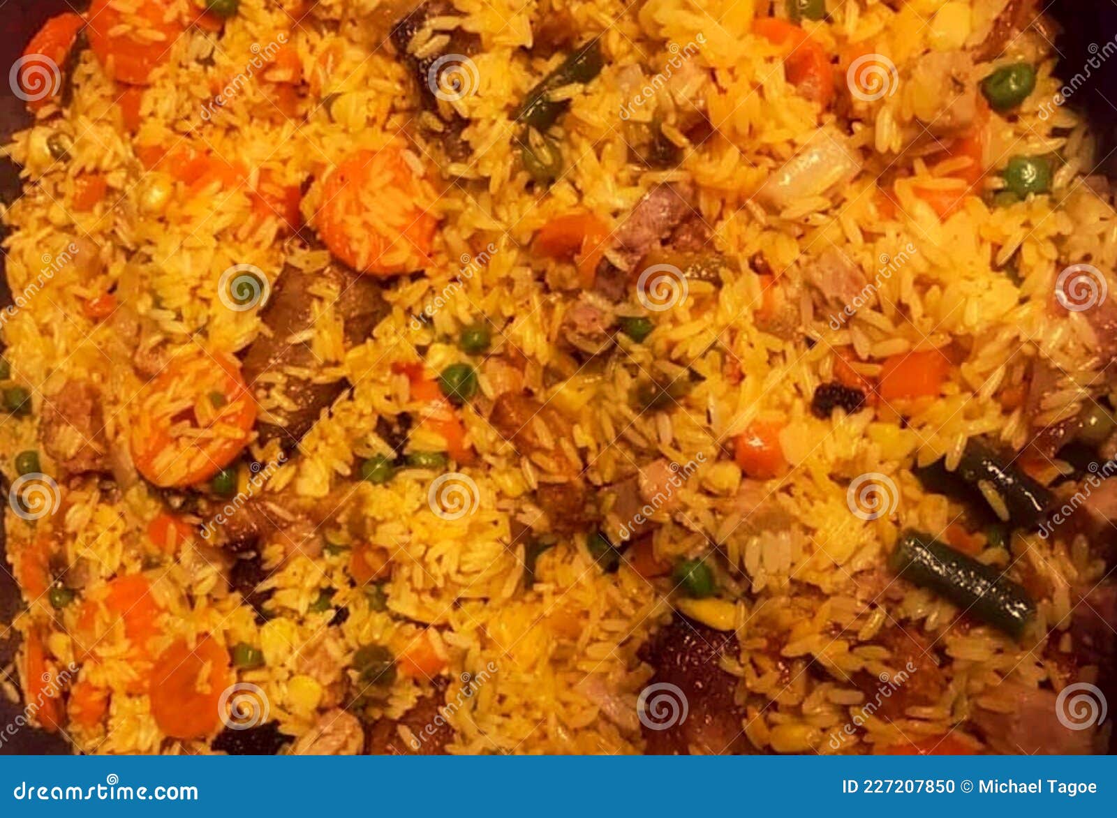 Fried rice with salad stock photo. Image of dish, meal - 227207850