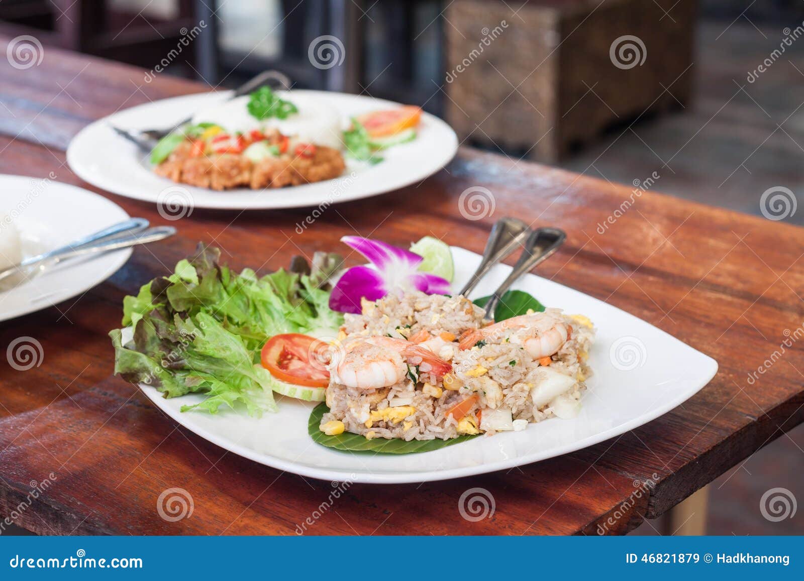 Fried Rice With Salted Egg And Shrimp Stock Image Image Of Salted Food 46821879