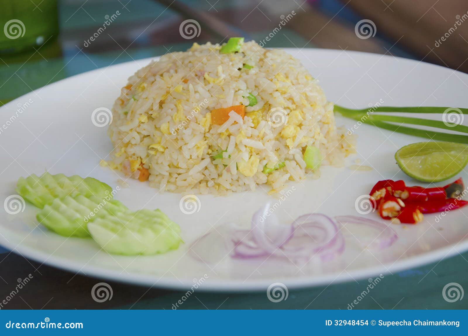 Fried Rice with Salted Fish. Stock Photo - Image of vegetables ...
