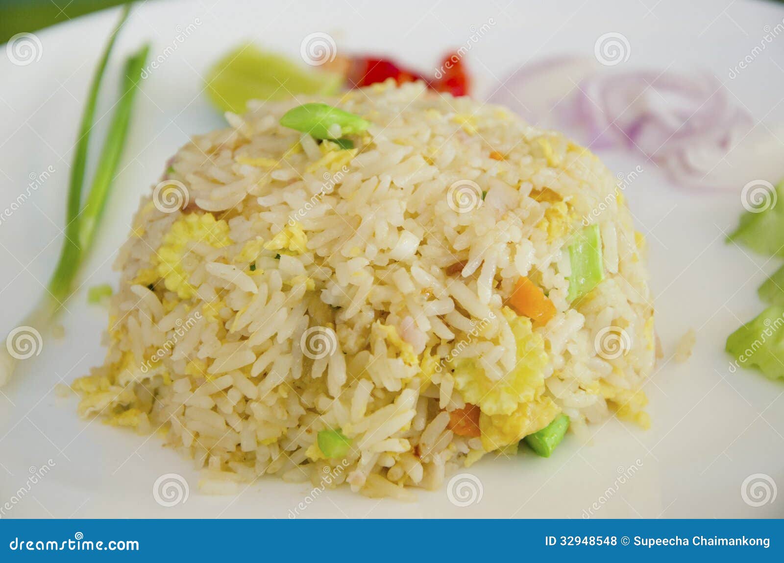 Fried Rice with Salted Fish. Stock Photo - Image of kale, cucumber ...