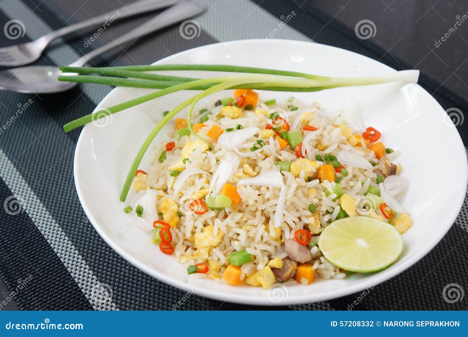 Fried Rice with Salted Fish Stock Photo - Image of omelet, dinner: 57208332
