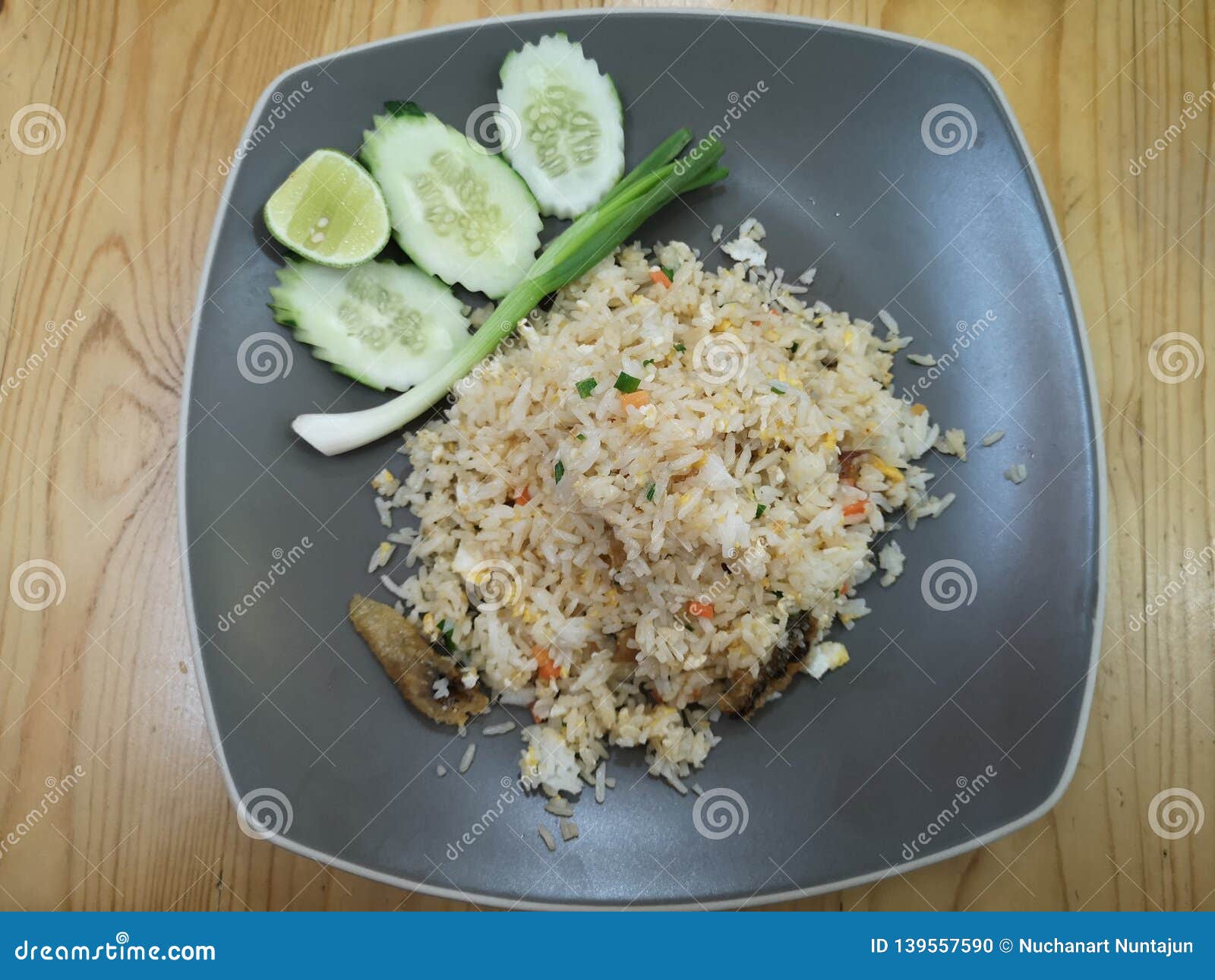 Fried Rice with Salted Fish. Stock Photo - Image of thai, food: 139557590