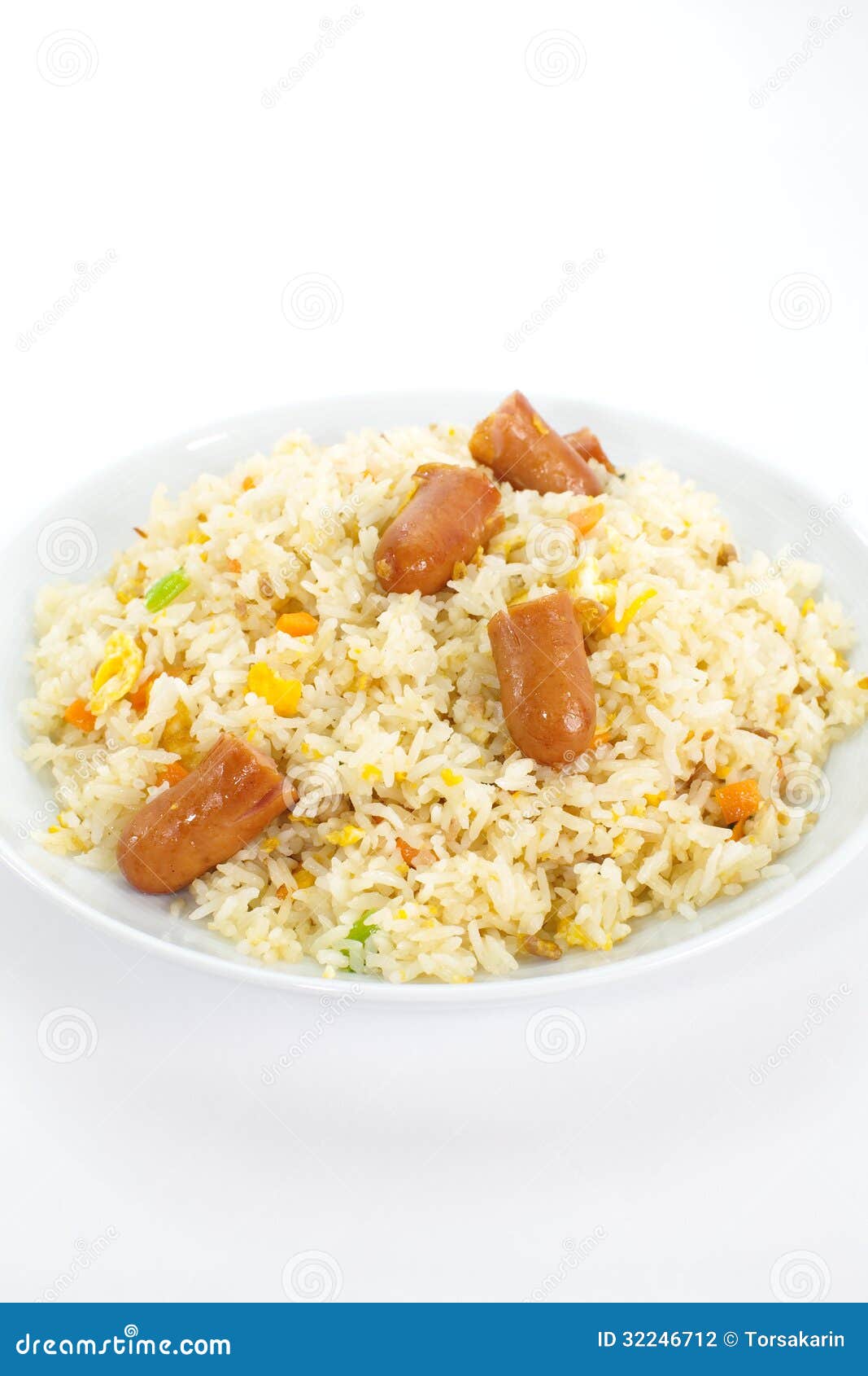 Fried rice sausage stock photo. Image of lunch, vegetables - 32246712