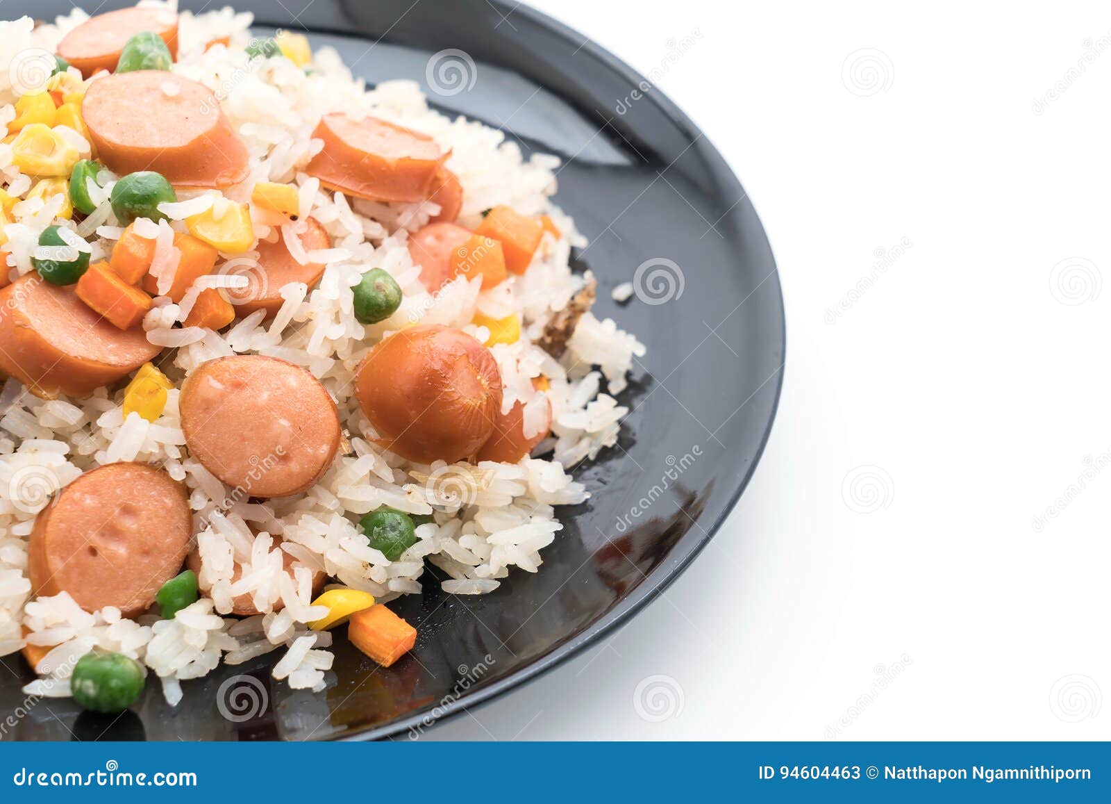 Fried rice with sausage stock image. Image of dish, ethnic - 94604463