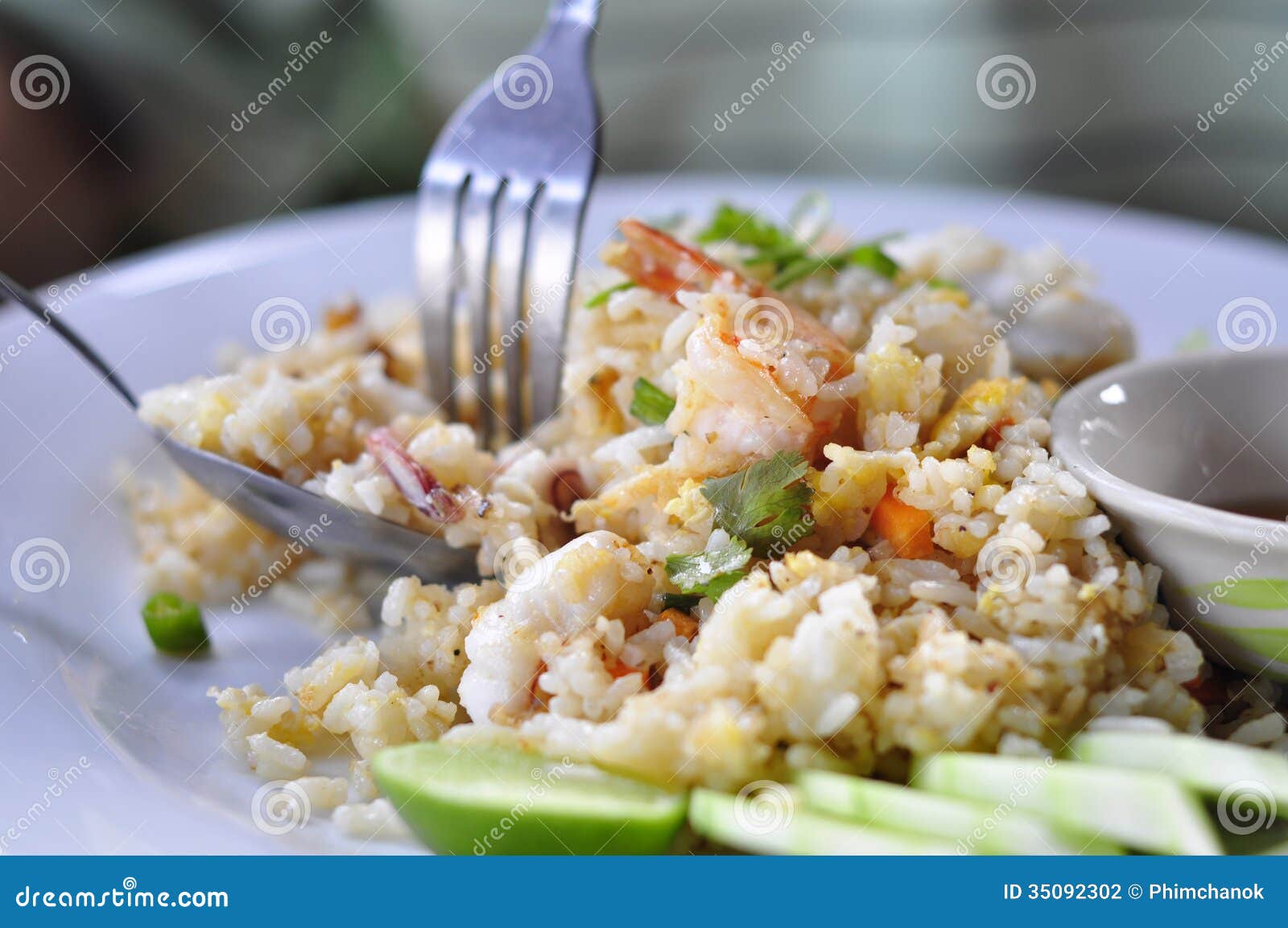 Fried rice stock photo. Image of healthy, lime, backgrounds - 35092302