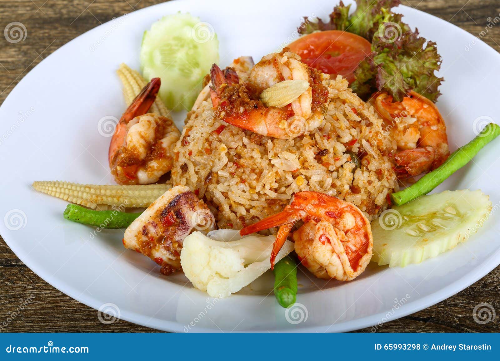 Fried rice with seafood stock photo. Image of chinese - 65993298