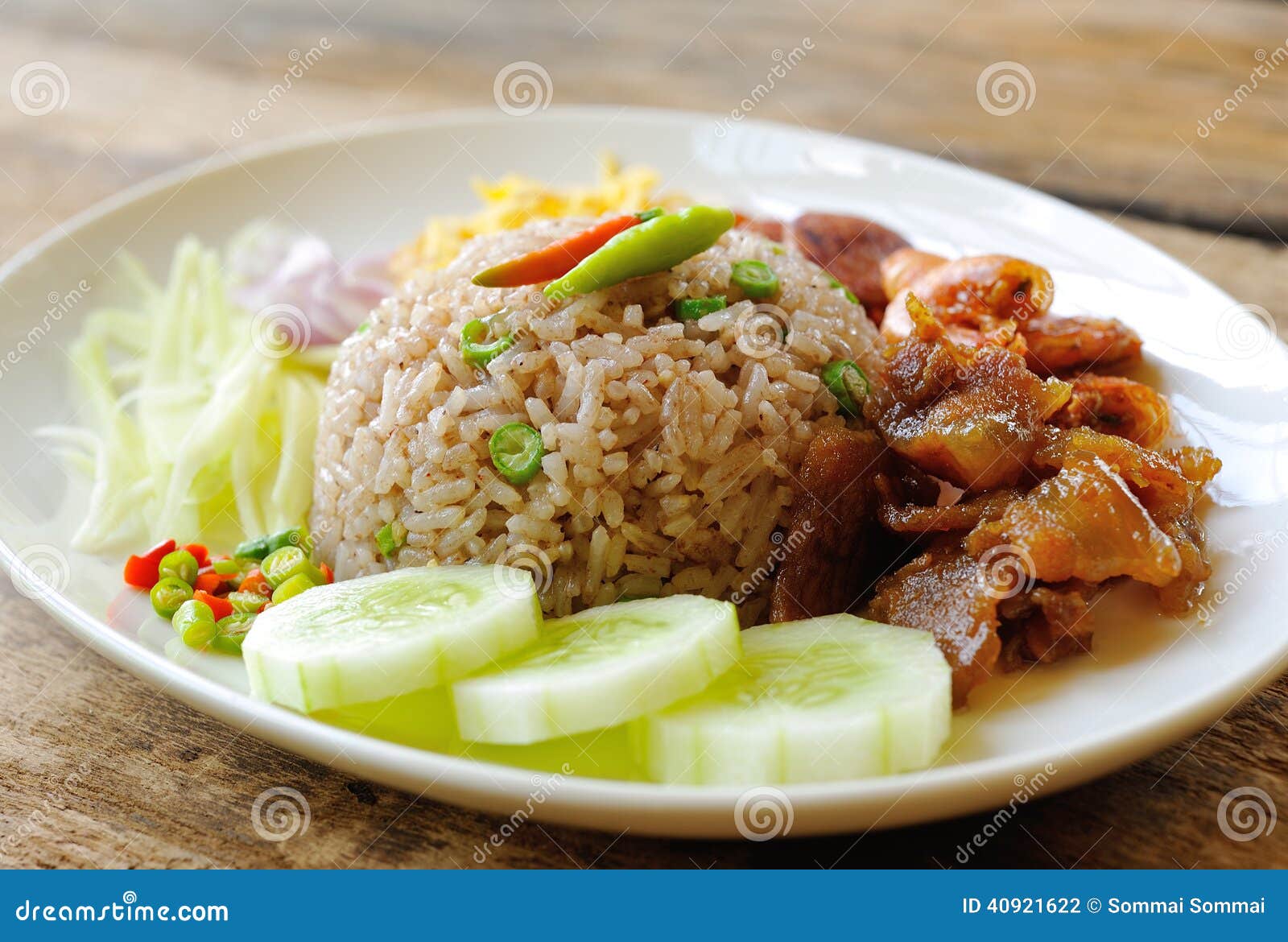 Fried Rice with Shrimp Paste Stock Photo - Image of fried, gourmet ...