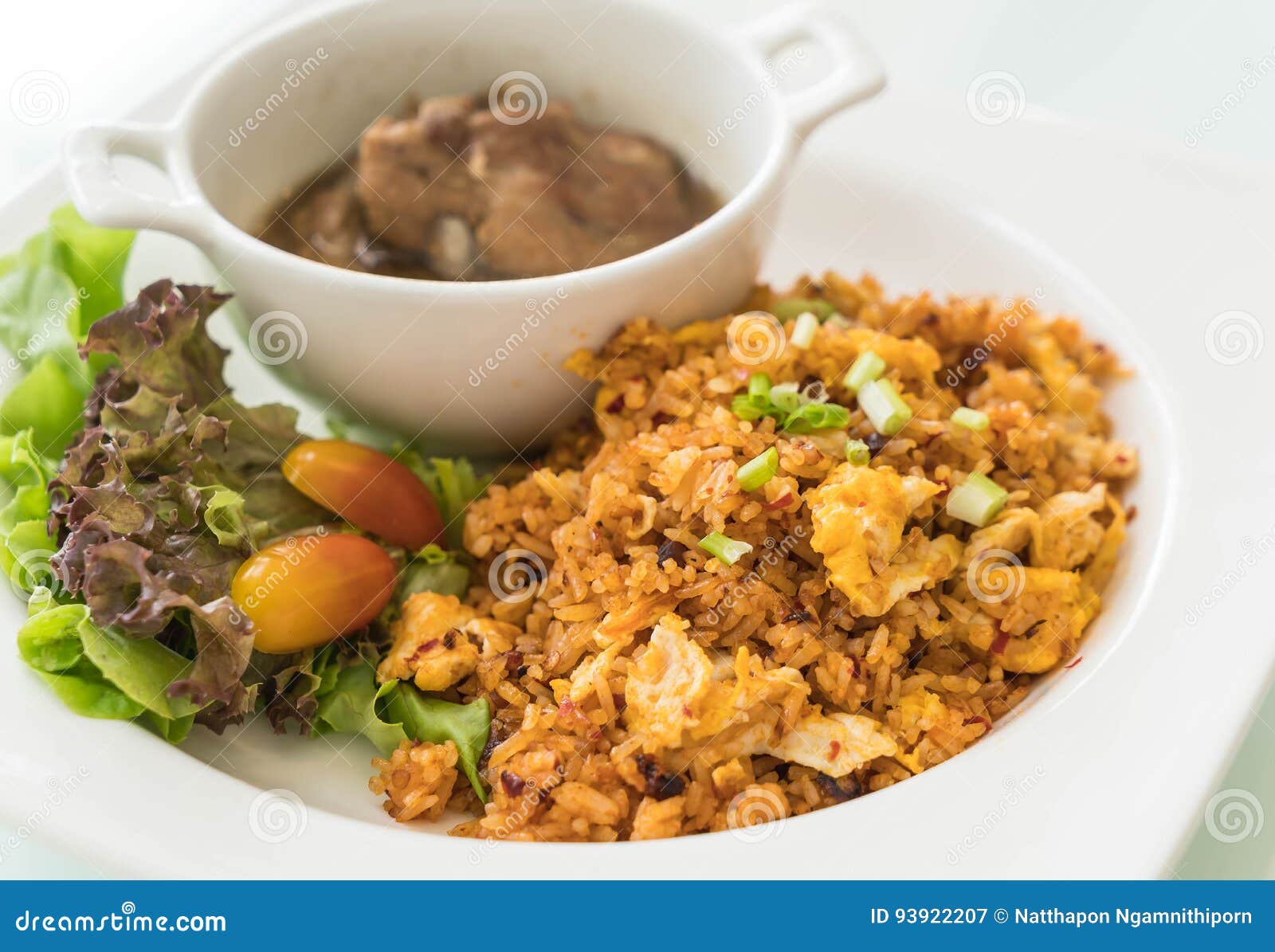 Fried Rice with Steamed Pork Ribs Stock Image - Image of spice, color ...