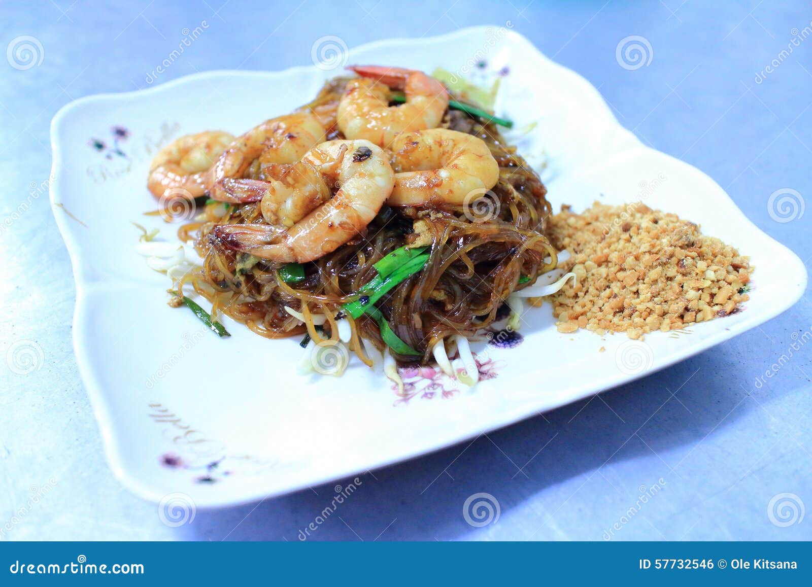 Fried Rice Sticks with Shrimp Stock Photo - Image of rice, recipe: 57732546