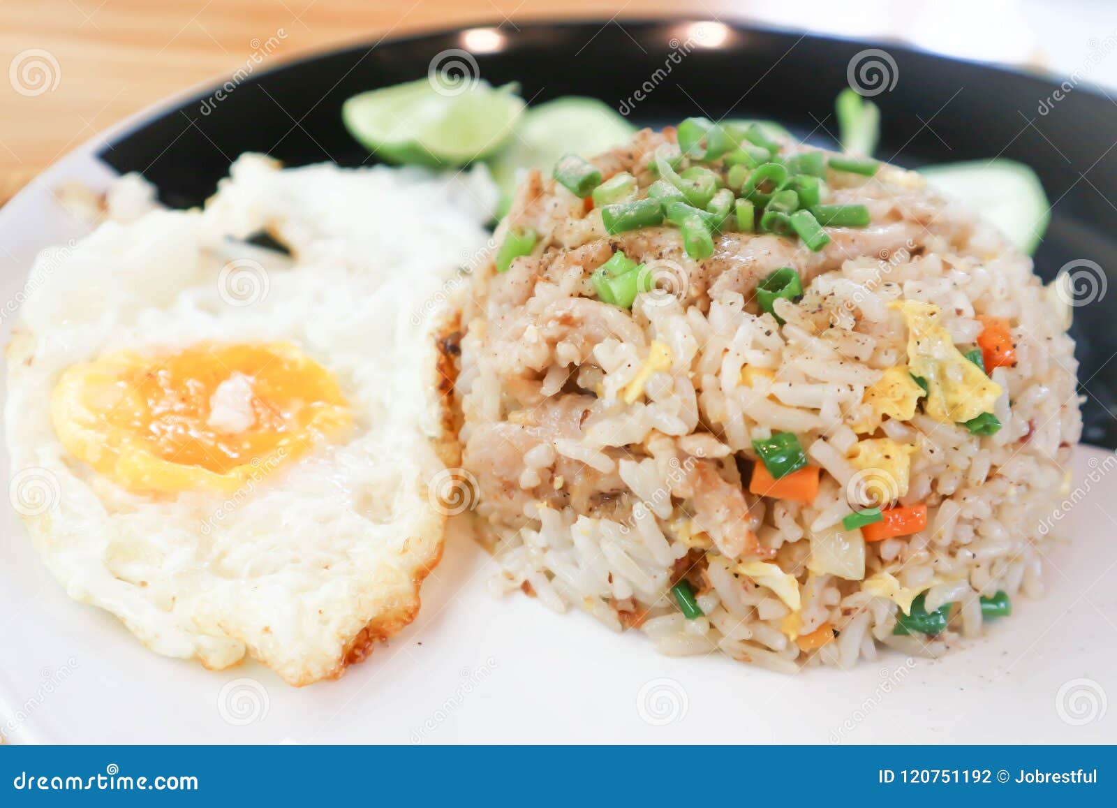 Fried Rice or Stir-fried Rice with Fried Egg Stock Photo - Image of ...