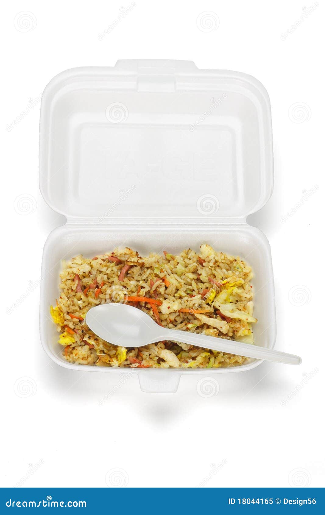 Fried Rice in Styrofoam Box Stock Image - Image of isolated ...