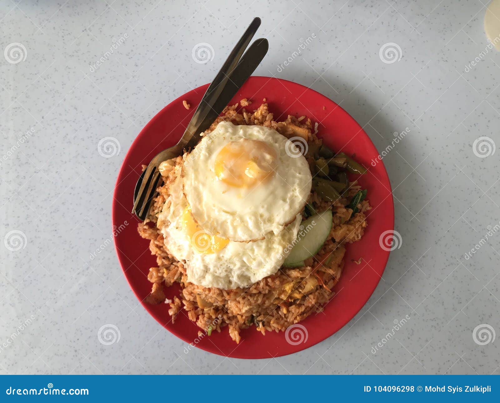 Fried Rice with Sunny Side Up Eggs Stock Photo - Image of side, sunny ...