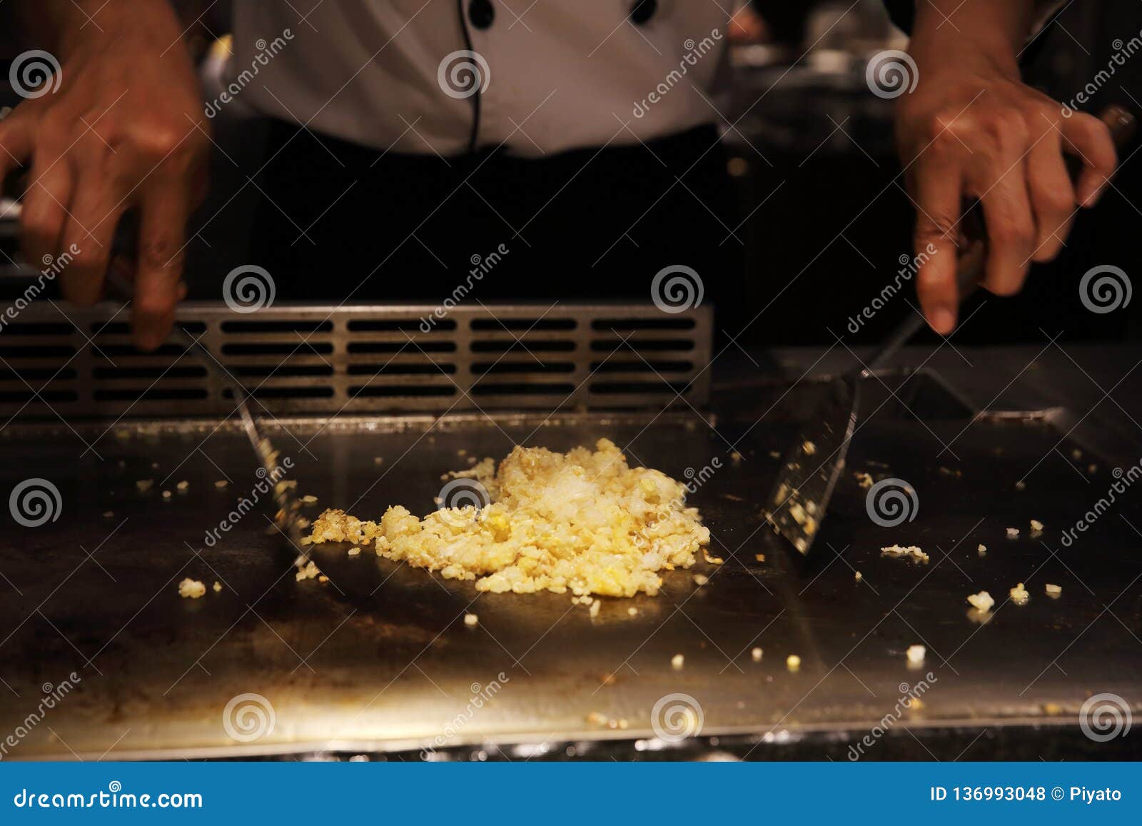 Fried Rice Teppanyaki Japanese Cooking Stock Photo - Image of cook ...