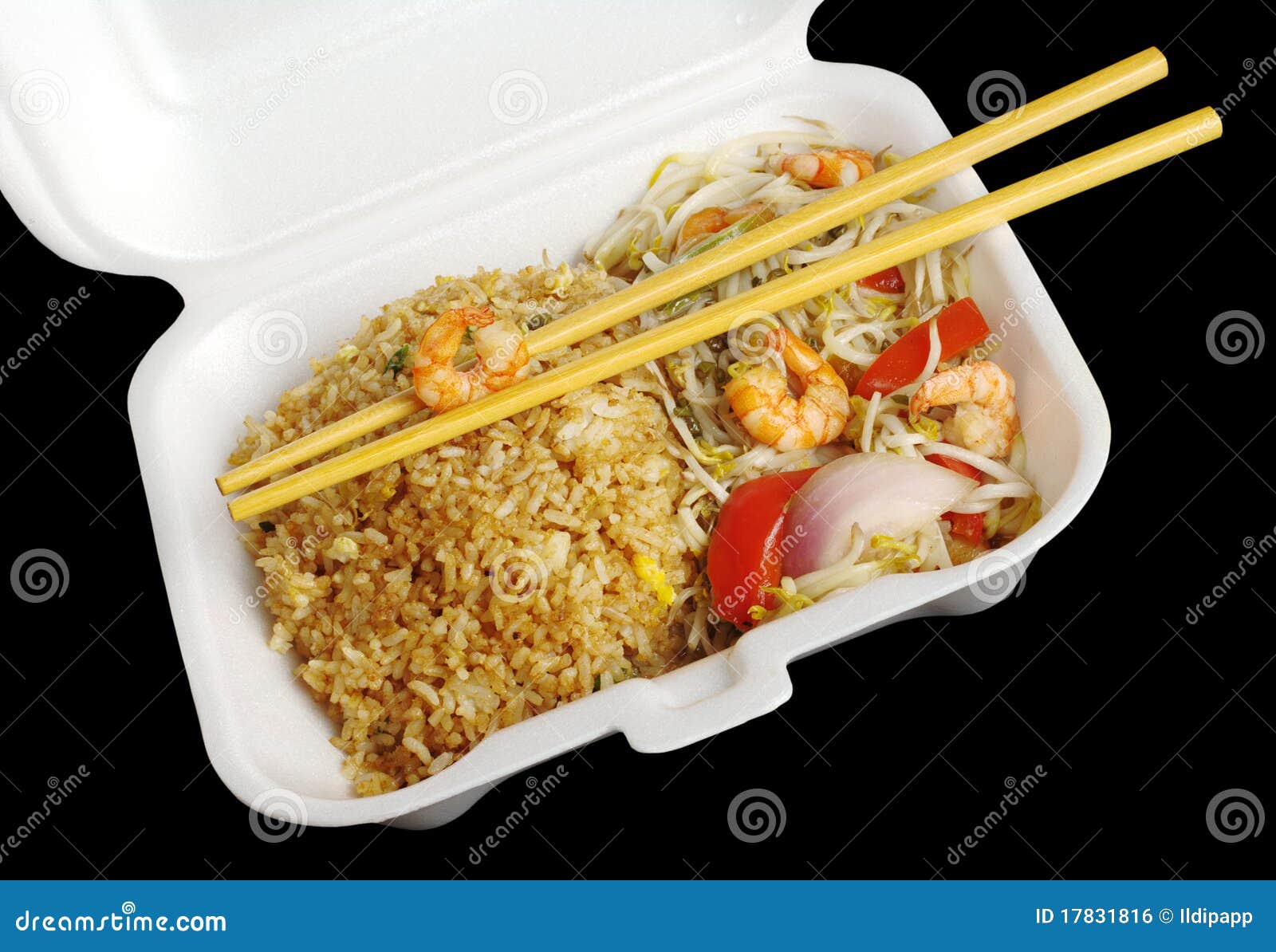 Fried Rice with Vegetables and King Prawn Stock Photo - Image of ...
