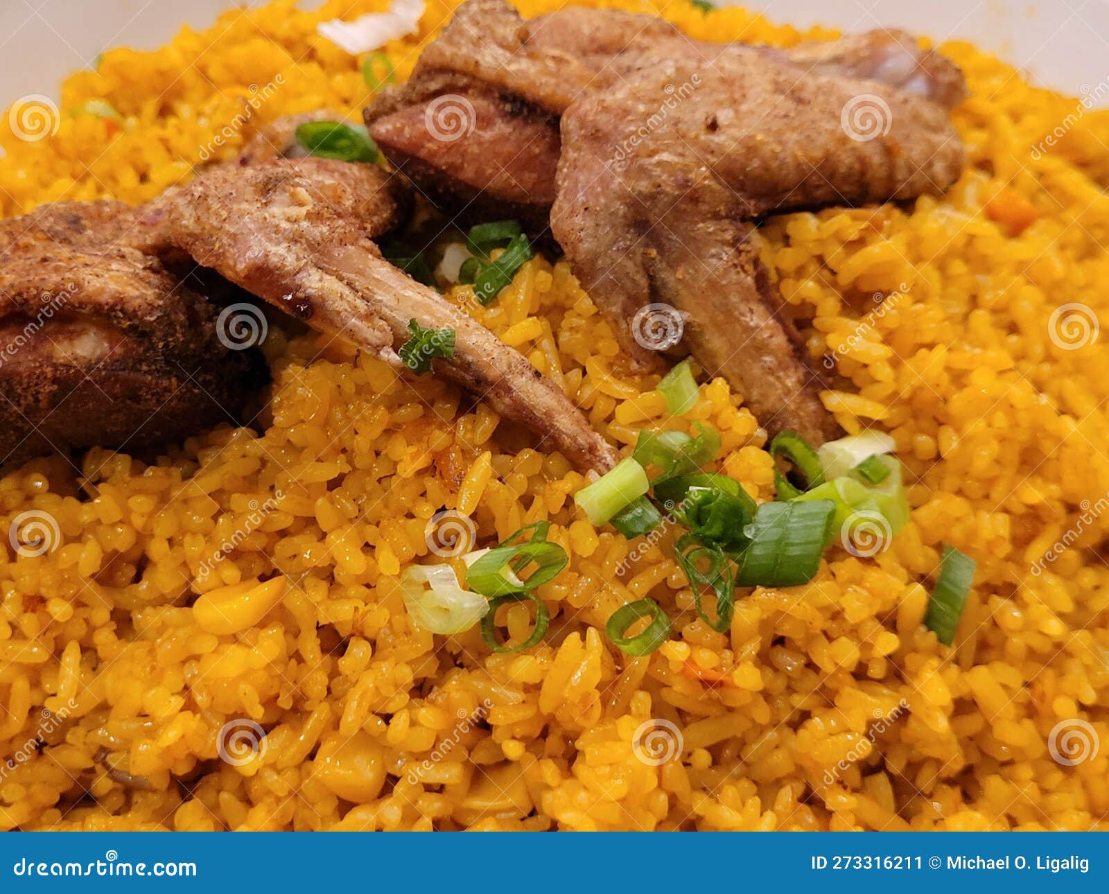 Fried Rice Vietnam Style with Crispy Chicken Stock Image - Image of ...