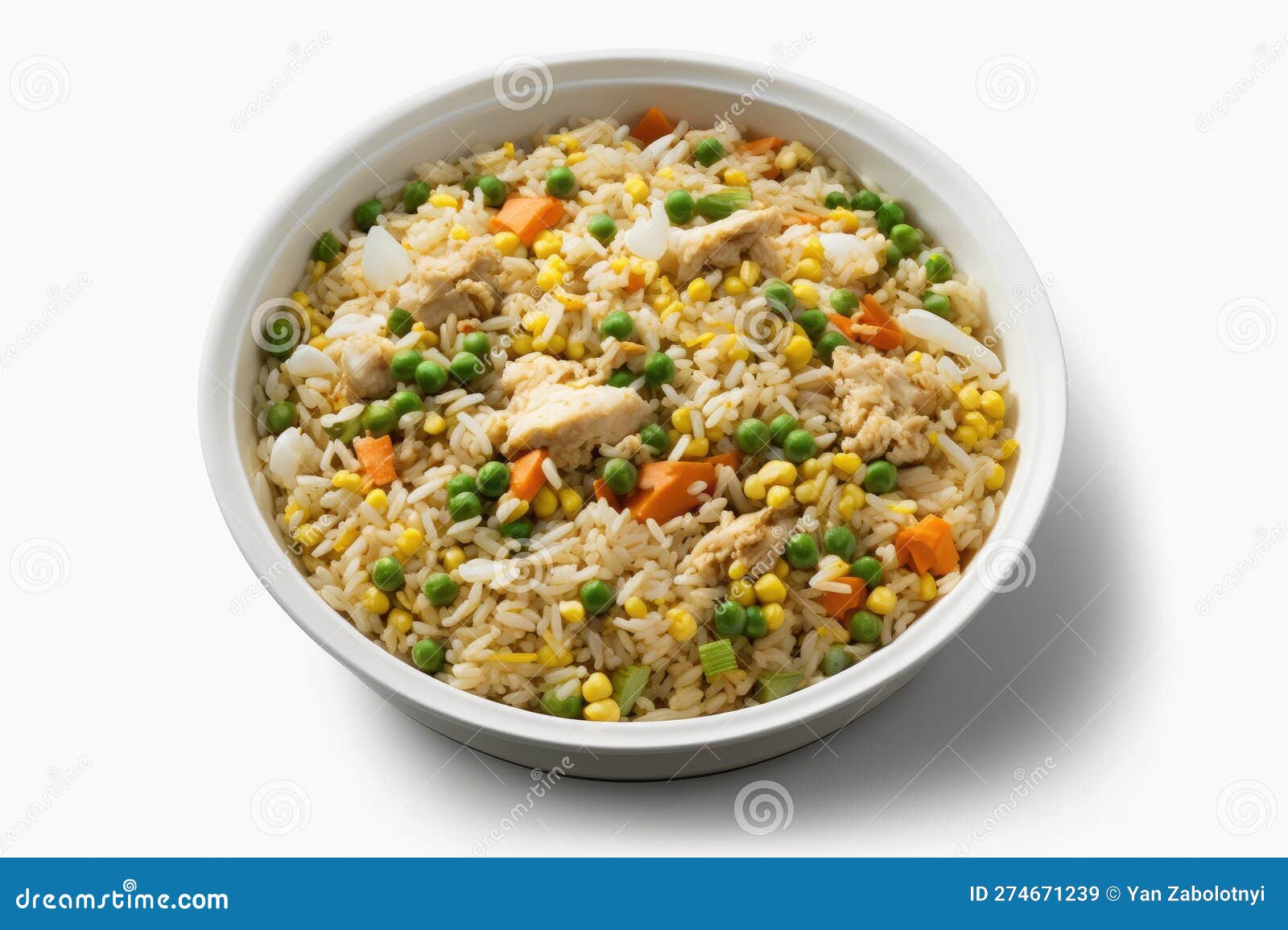 Fried Rice on a White Background. Generative AI Stock Illustration ...