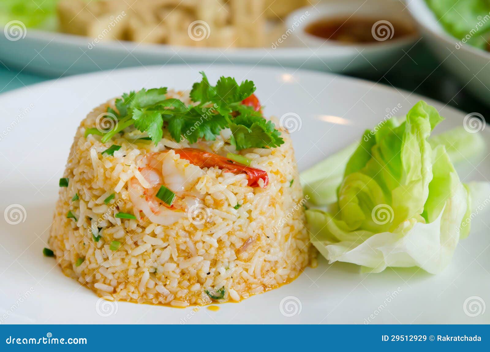 Fried rice on white plate stock image. Image of white - 29512929