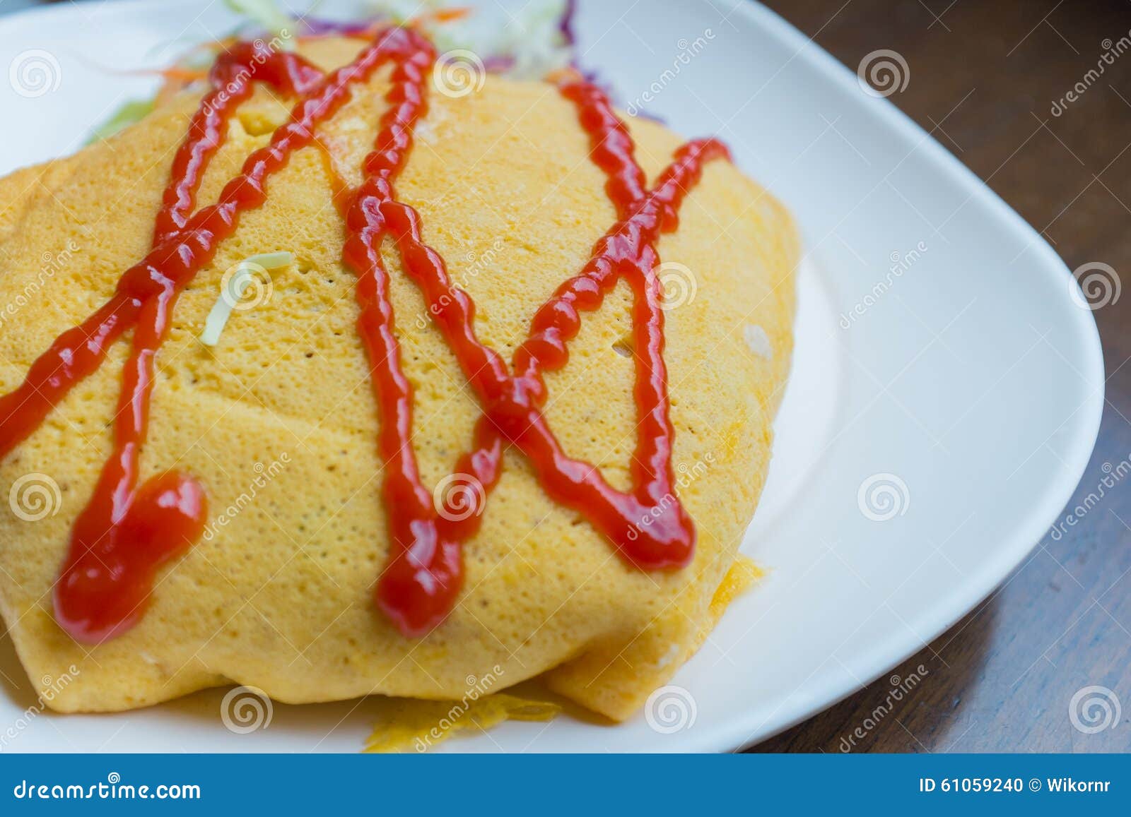 Fried Rice Wrapped with Omelette Stock Photo - Image of omelet, dish ...