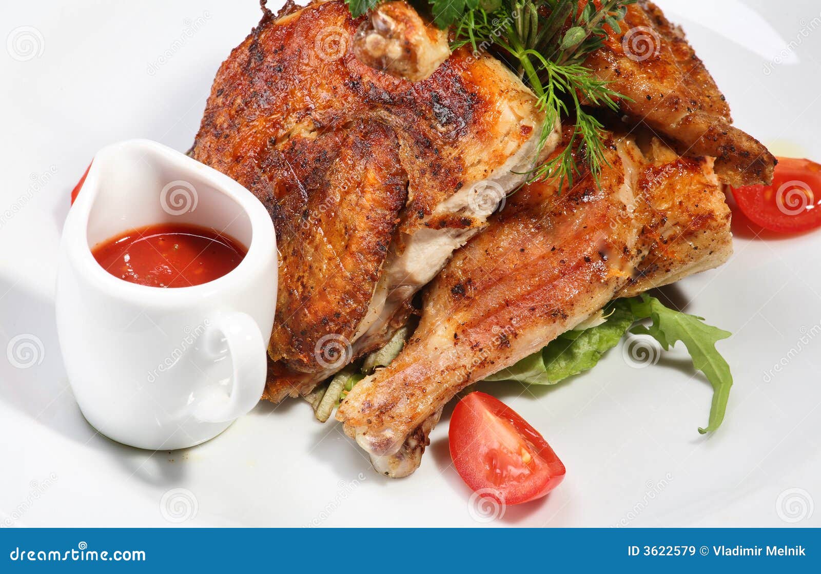 Fried (roasted) chicken stock image. Image of ready, stuffing - 3622579