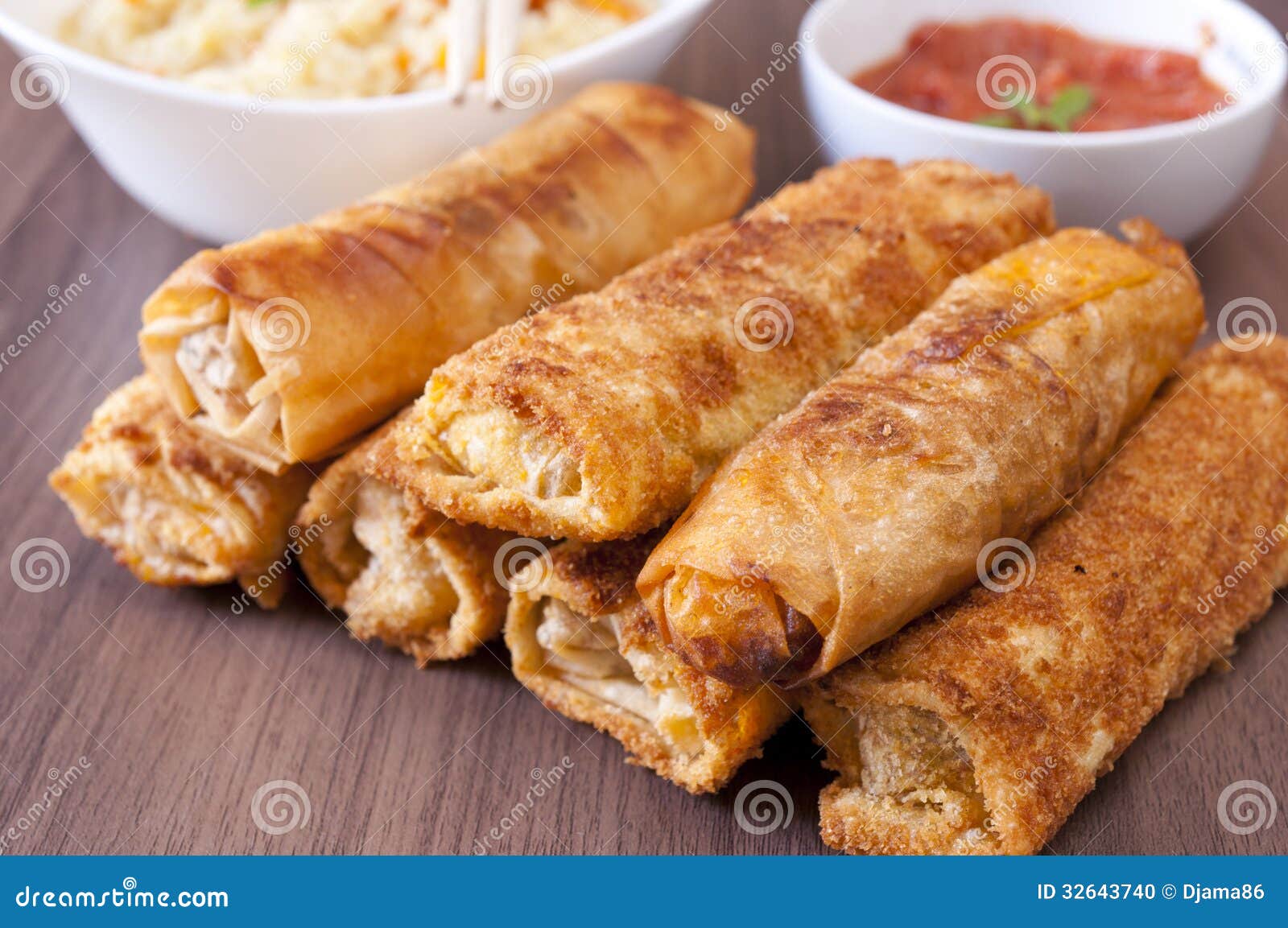 Fried rolls stock photo. Image of snack, chili, shot - 32643740