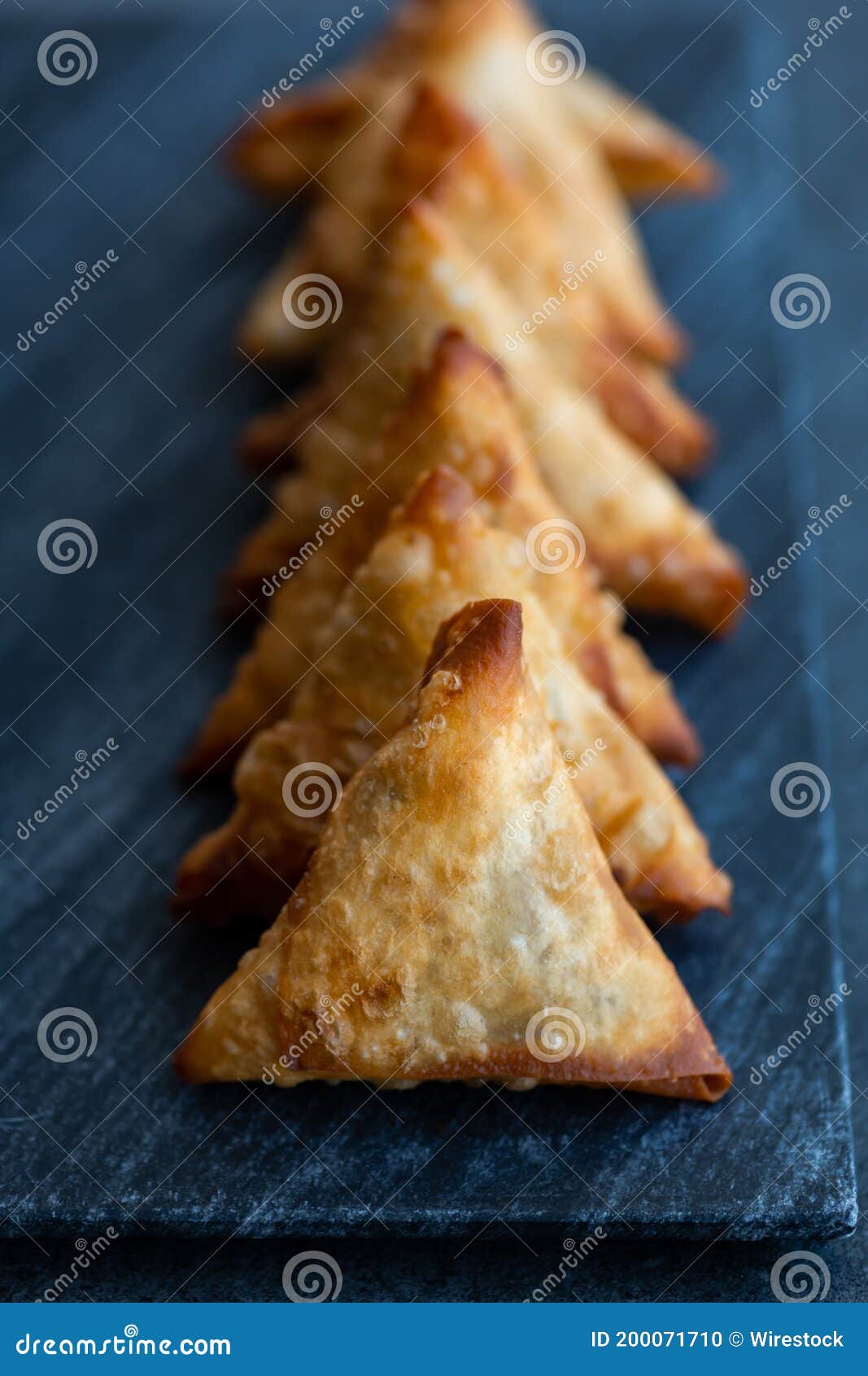 Fried Samosa (samoosas stock photo. Image of cheese - 200071710