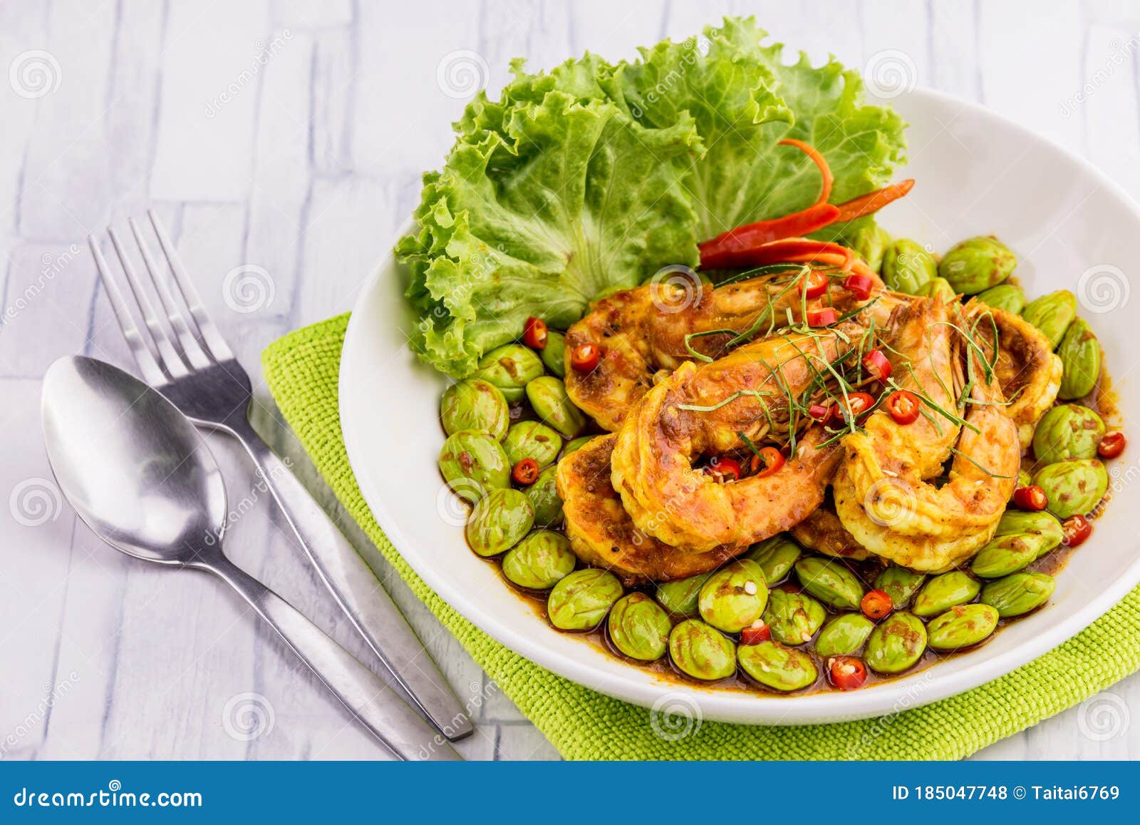 Fried sato with prawn stock photo. Image of thailand - 185047748