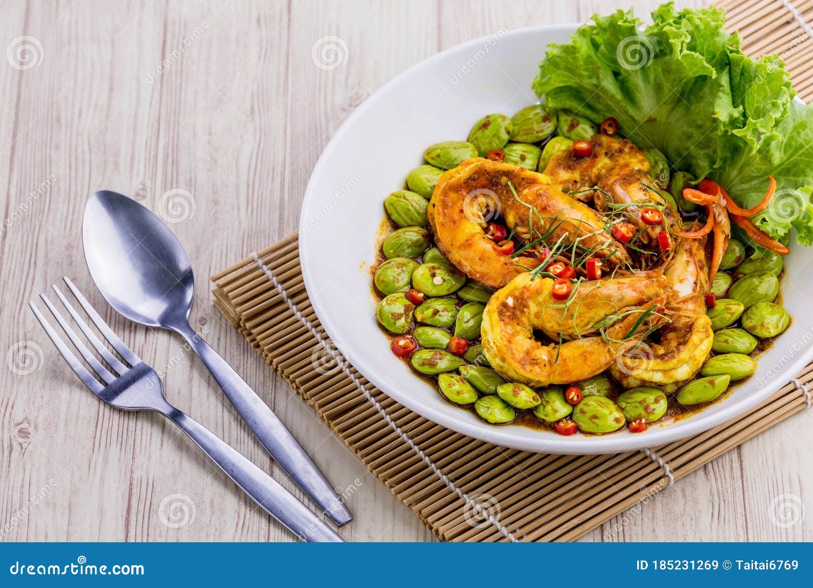 Fried sato with prawn stock image. Image of chili, pepper - 185231269