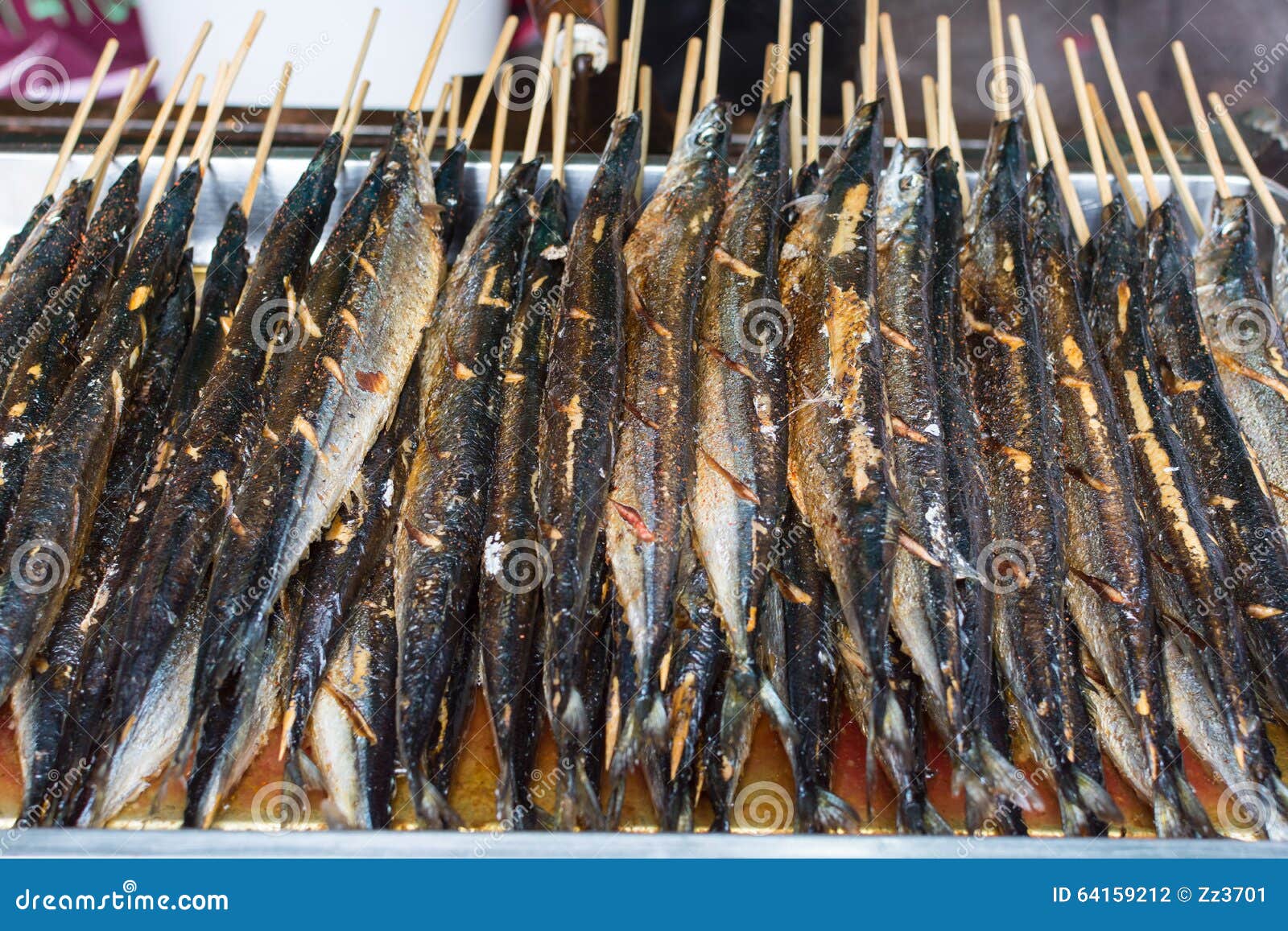 Fried saury fish stock photo. Image of yummy, cook, bunch - 64159212